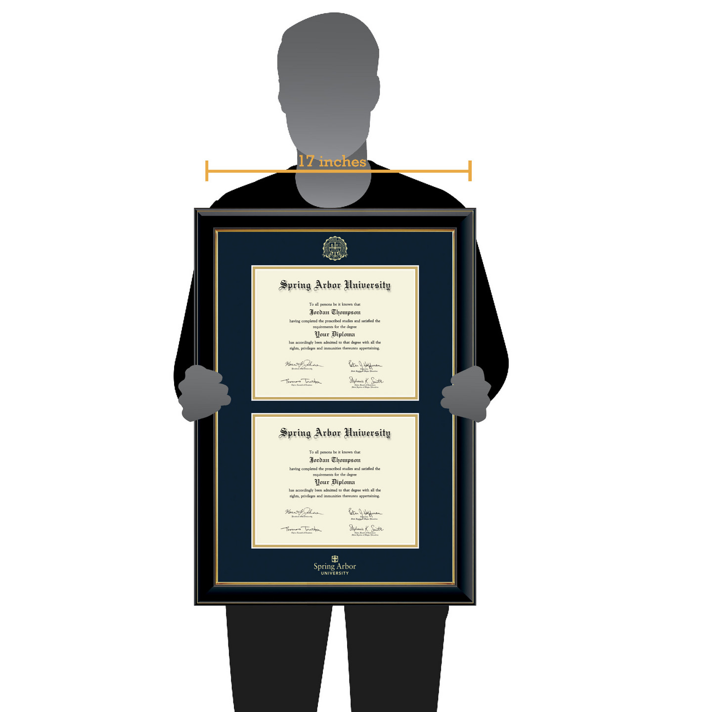 Spring Arbor University Double Diploma Frame in Onyx Gold - Item ...