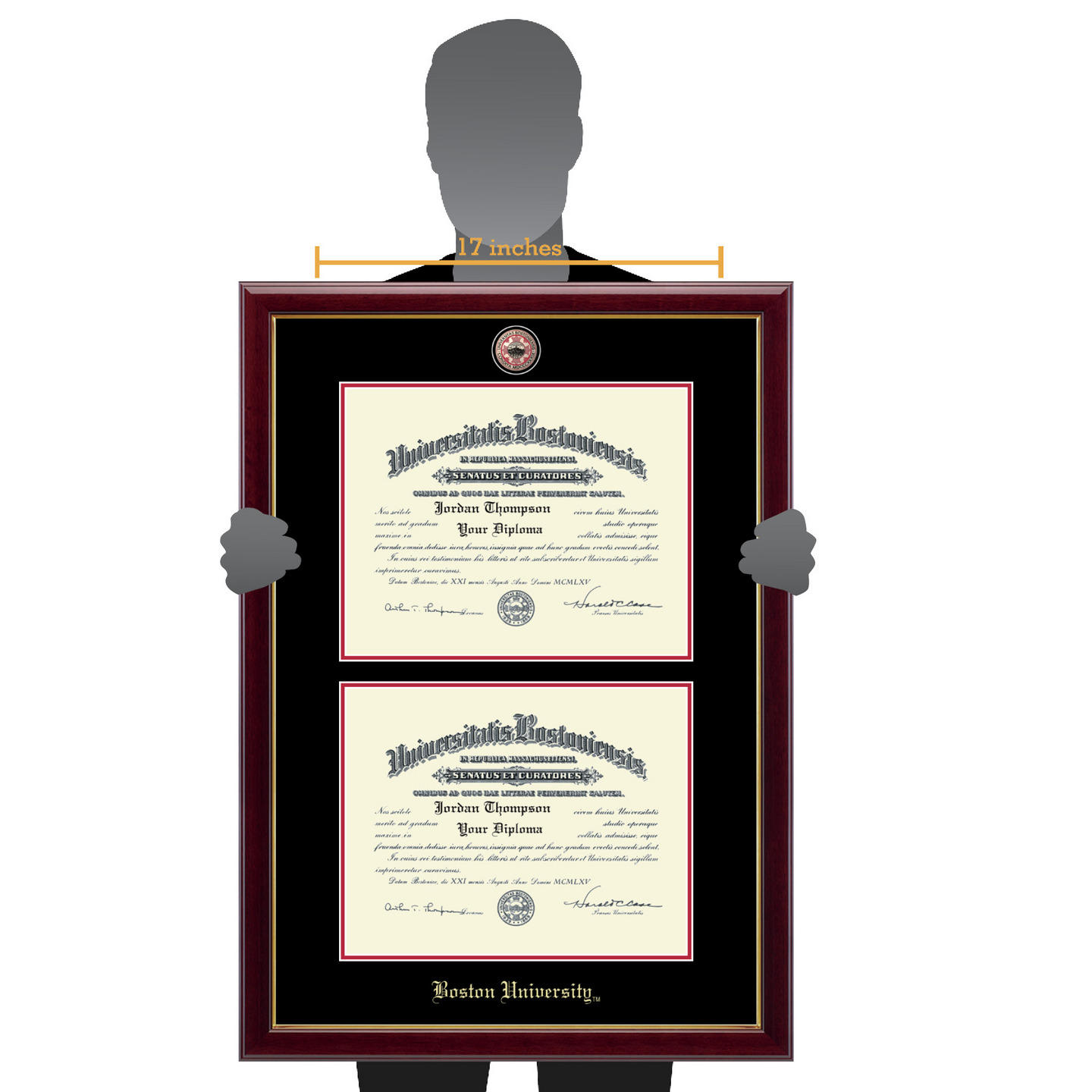Boston University Masterpiece Medallion Double Diploma Frame in Gallery ...