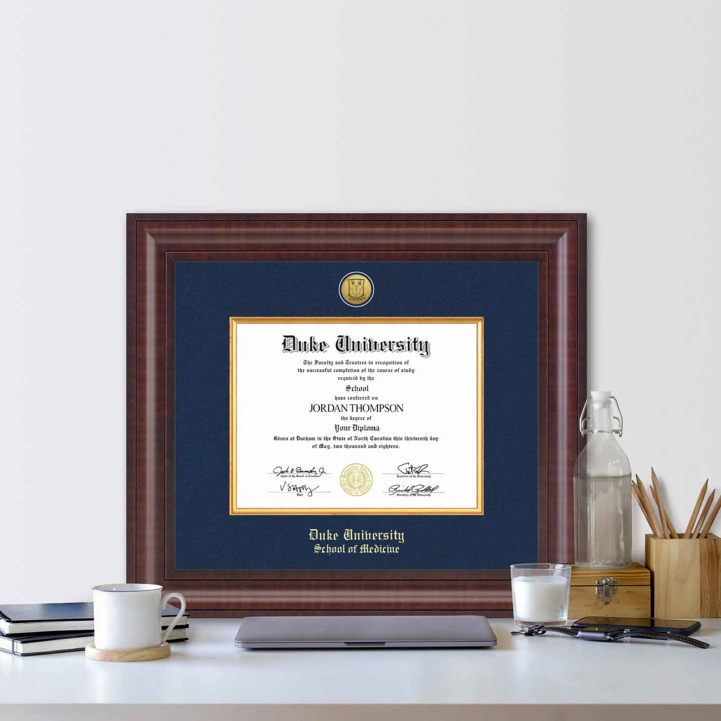 Duke University Presidential Gold Engraved Diploma Frame in Premier ...