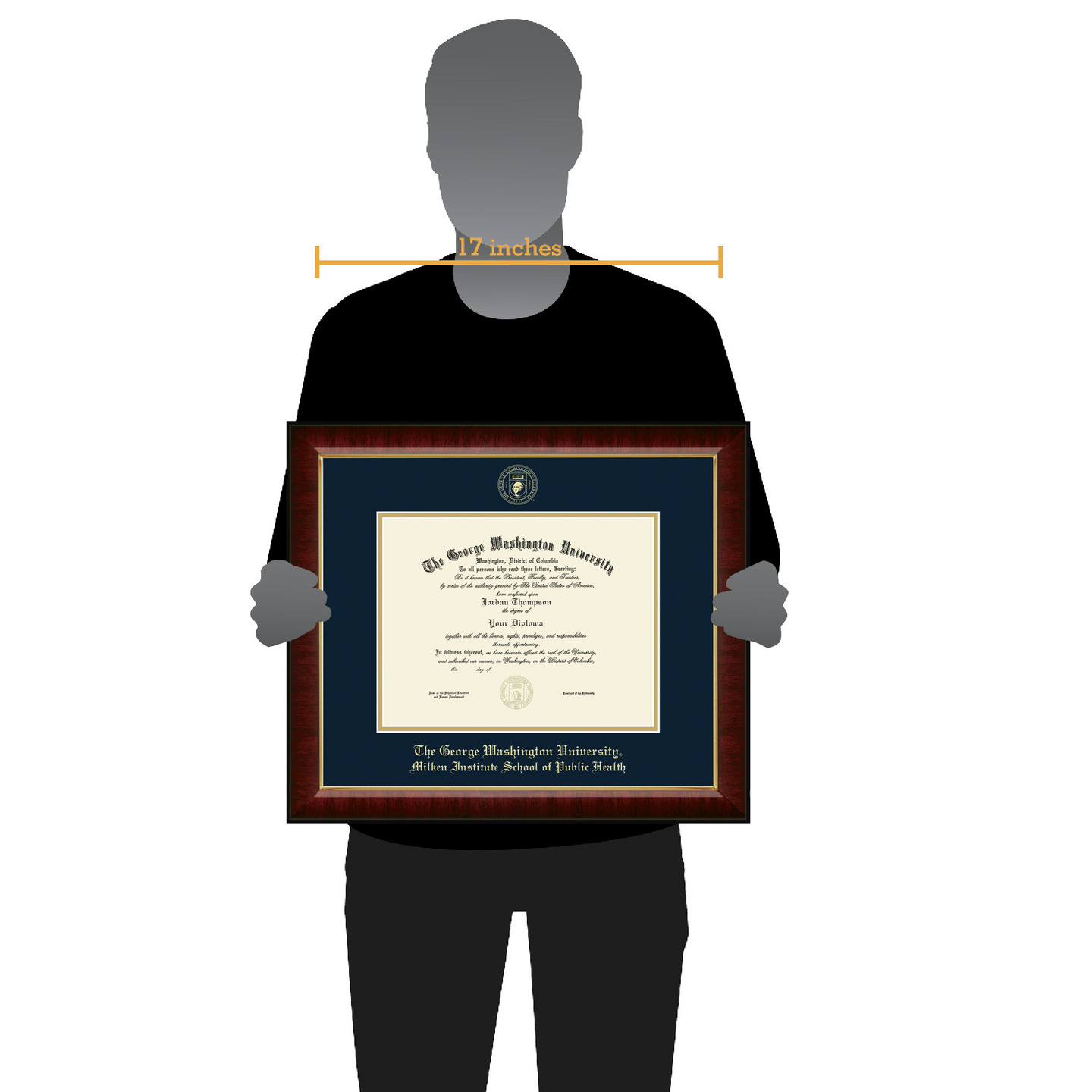 The George Washington University Gold Embossed Diploma Frame in Murano ...