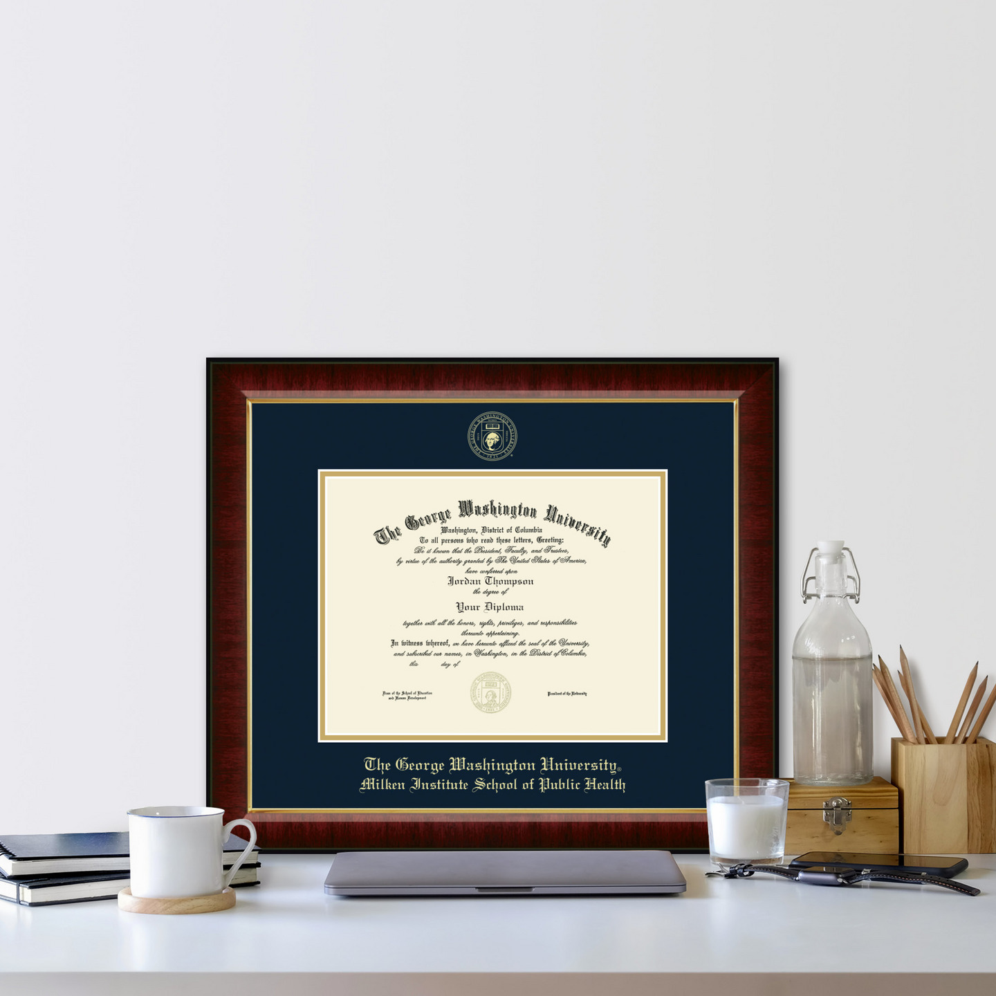 The George Washington University Gold Embossed Diploma Frame in Murano ...