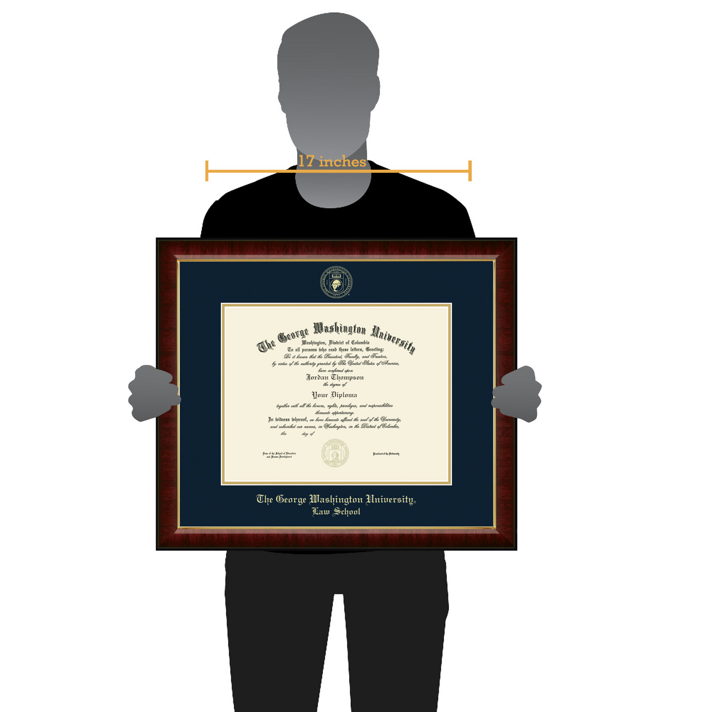 The George Washington University Gold Embossed Diploma Frame in Murano ...