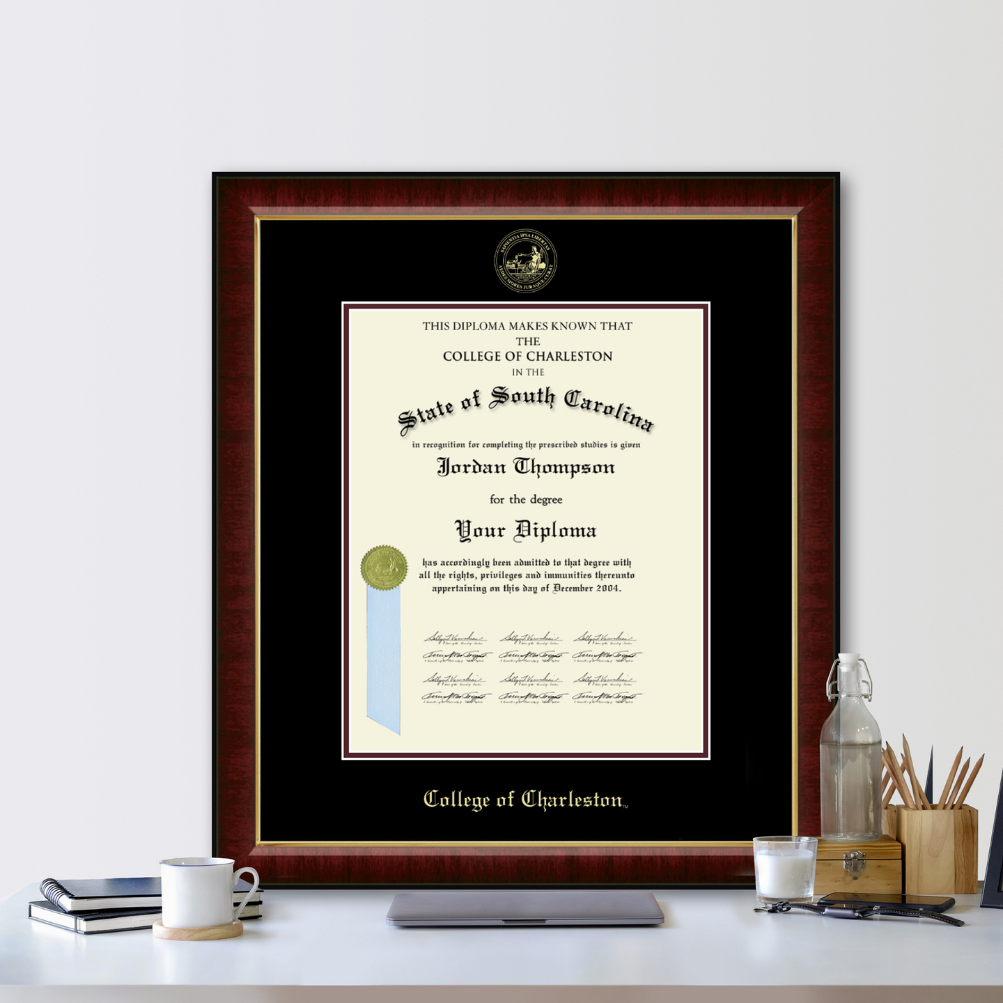 College of Charleston Gold Embossed Diploma Frame in Murano - Item ...