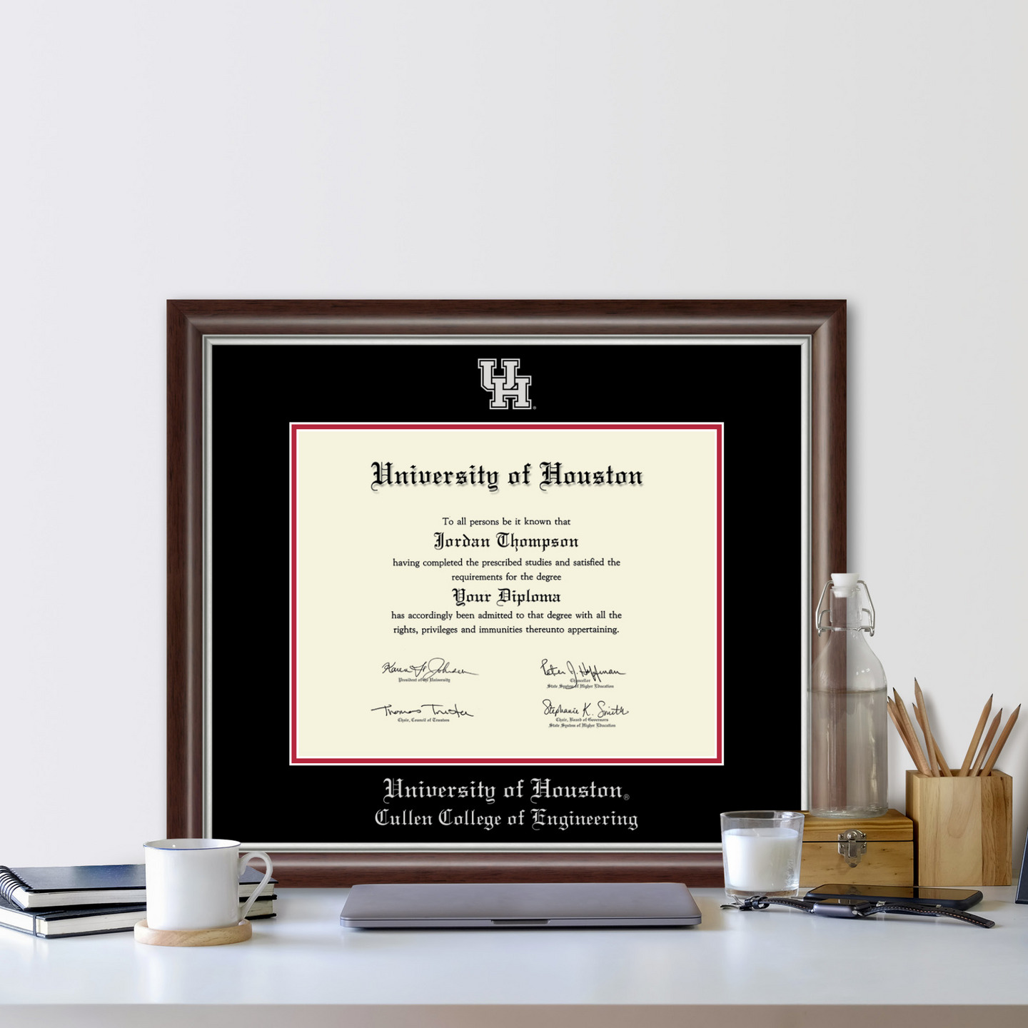 University of Houston Silver Embossed Diploma Frame in Devonshire ...