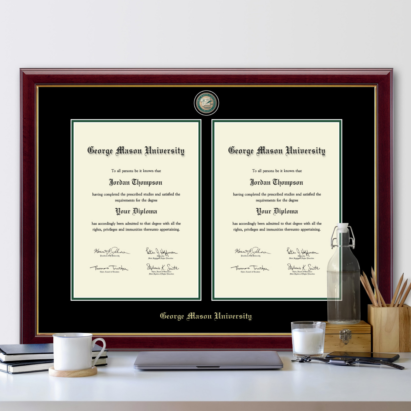 George Mason University Masterpiece Medallion Double Diploma Frame in ...