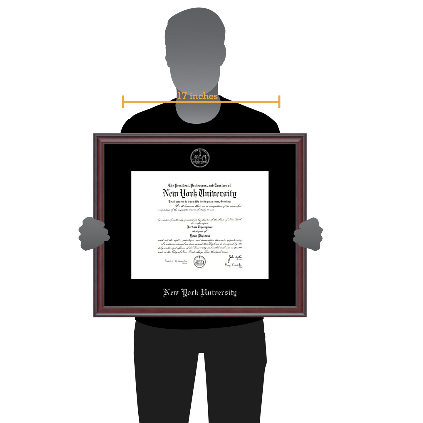 New York University Silver Embossed Diploma Frame in Studio - Item #321511