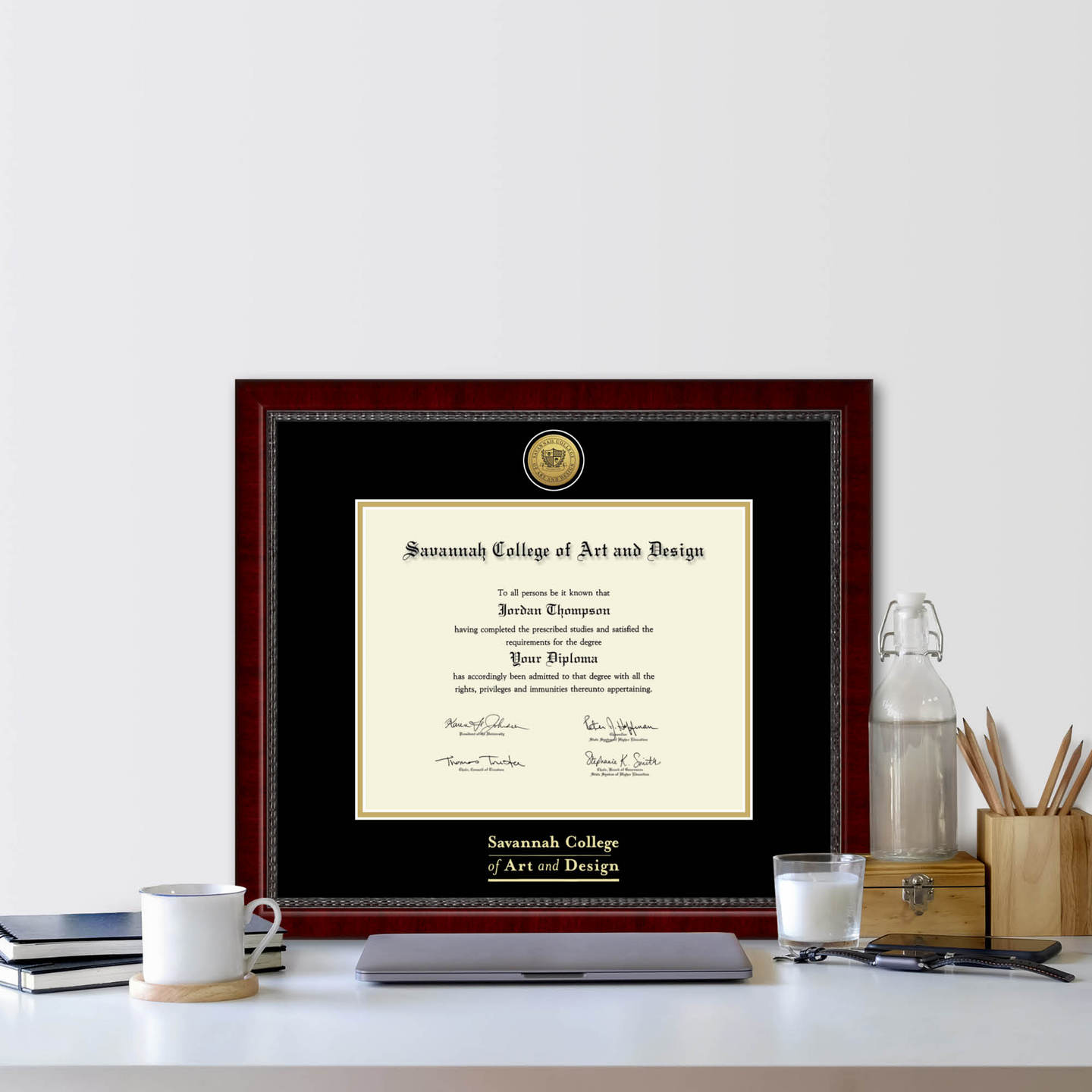 Savannah College of Art & Design Gold Engraved Medallion Diploma Frame ...