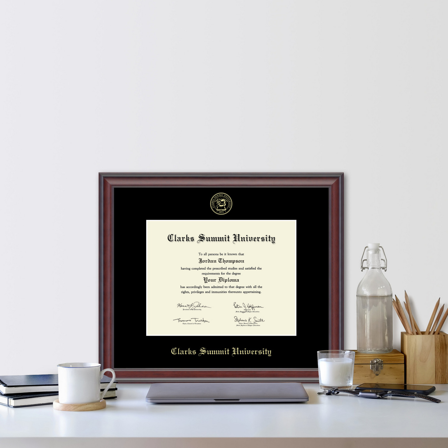 Clarks Summit University Gold Embossed Diploma Frame in Studio - Item ...