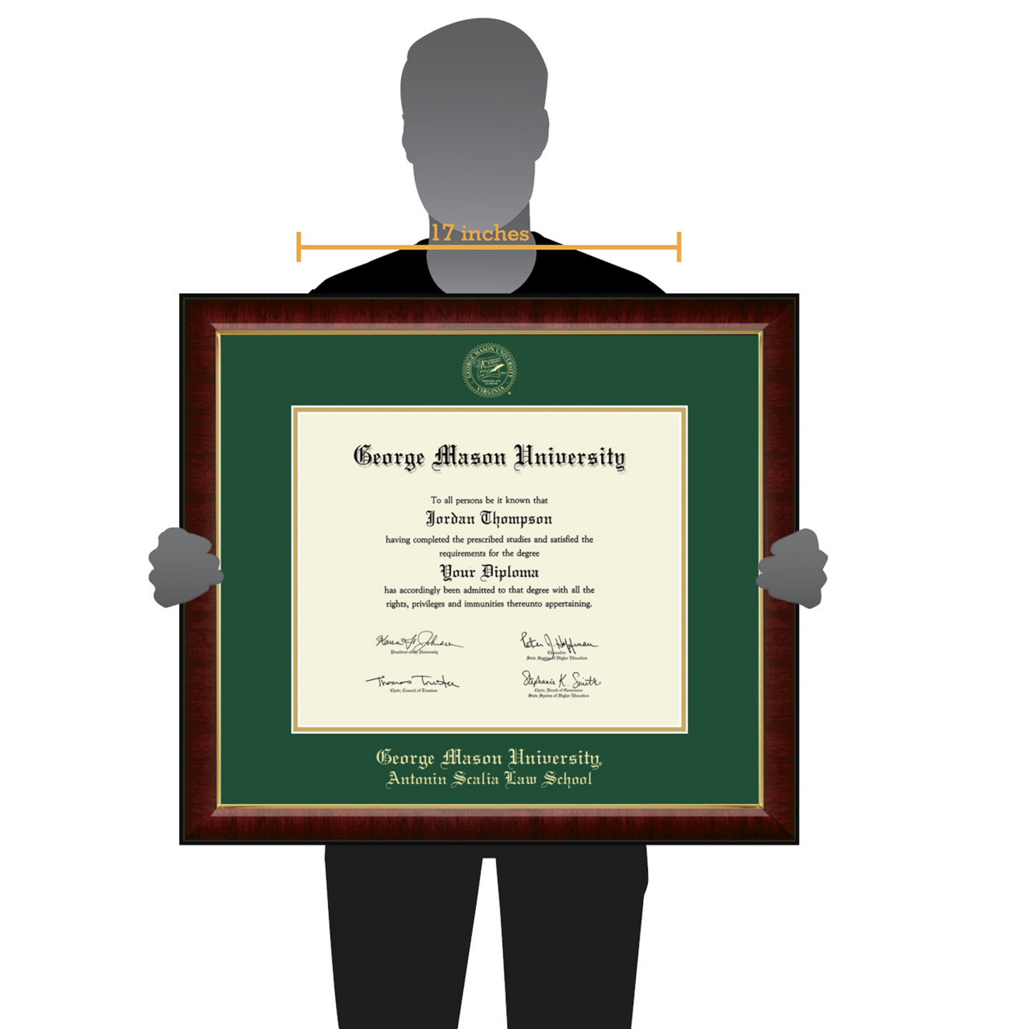 George Mason University Gold Embossed Diploma Frame in Murano - Item ...