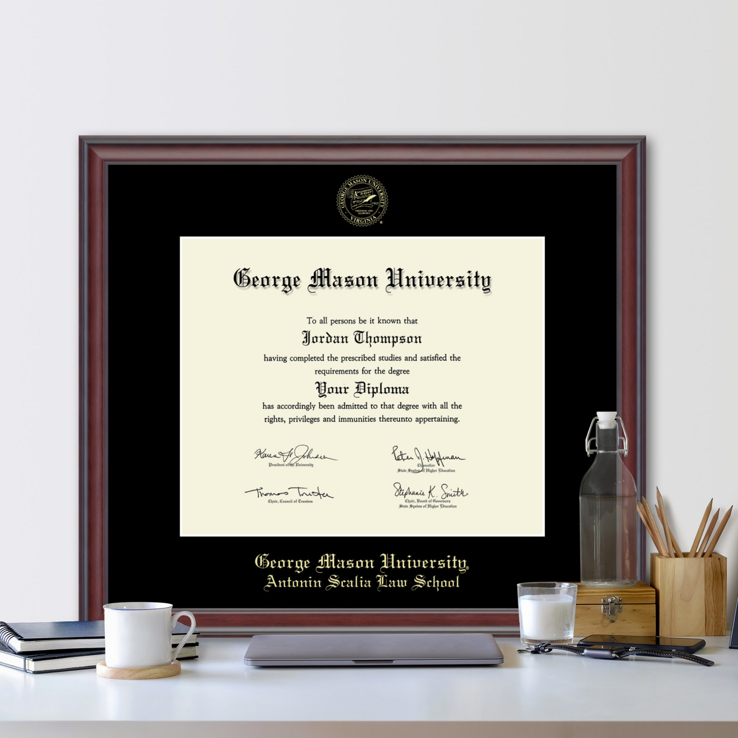 George Mason University Antonin Scalia Law School Gold Embossed Diploma ...