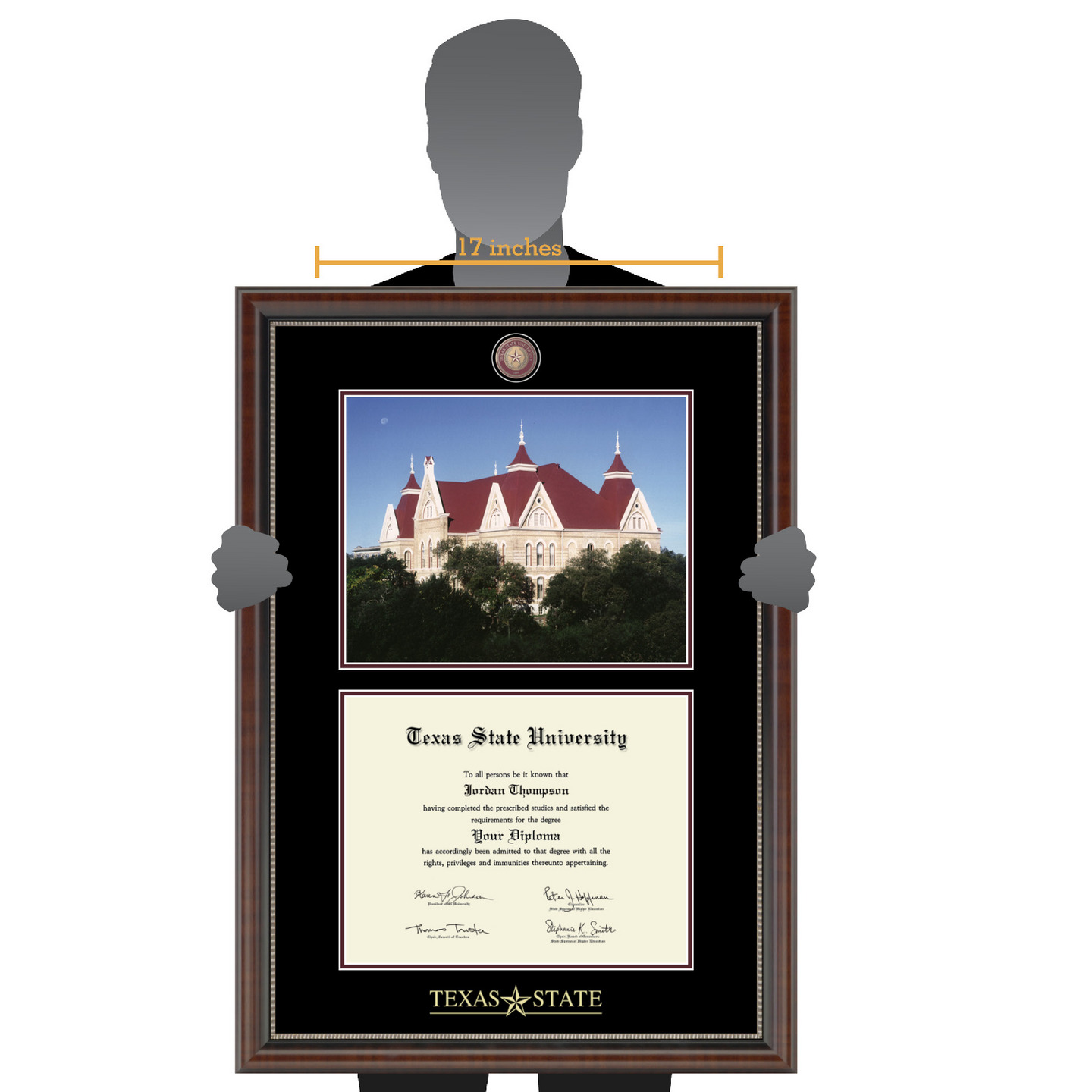 Texas State University Campus Scene Masterpiece Diploma Frame in ...