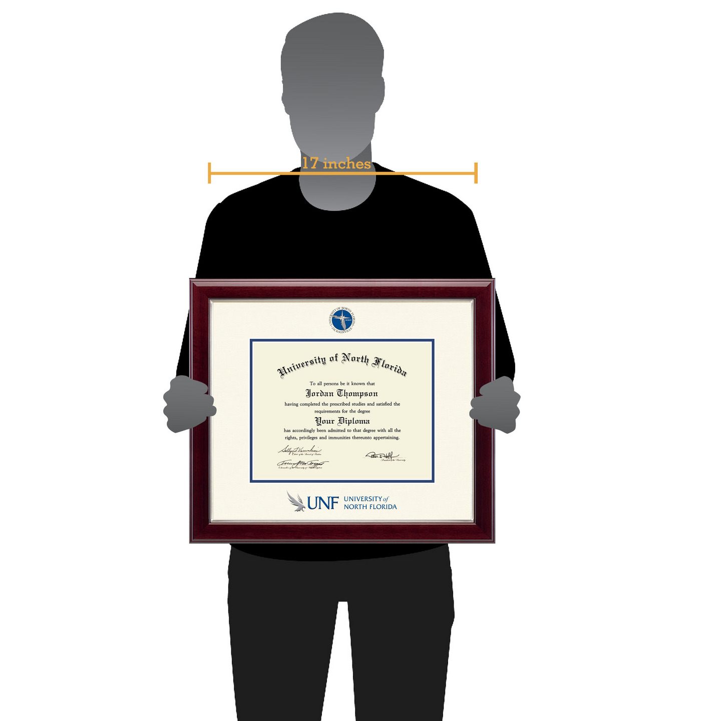 University of North Florida Dimensions Diploma Frame in Gallery Silver ...