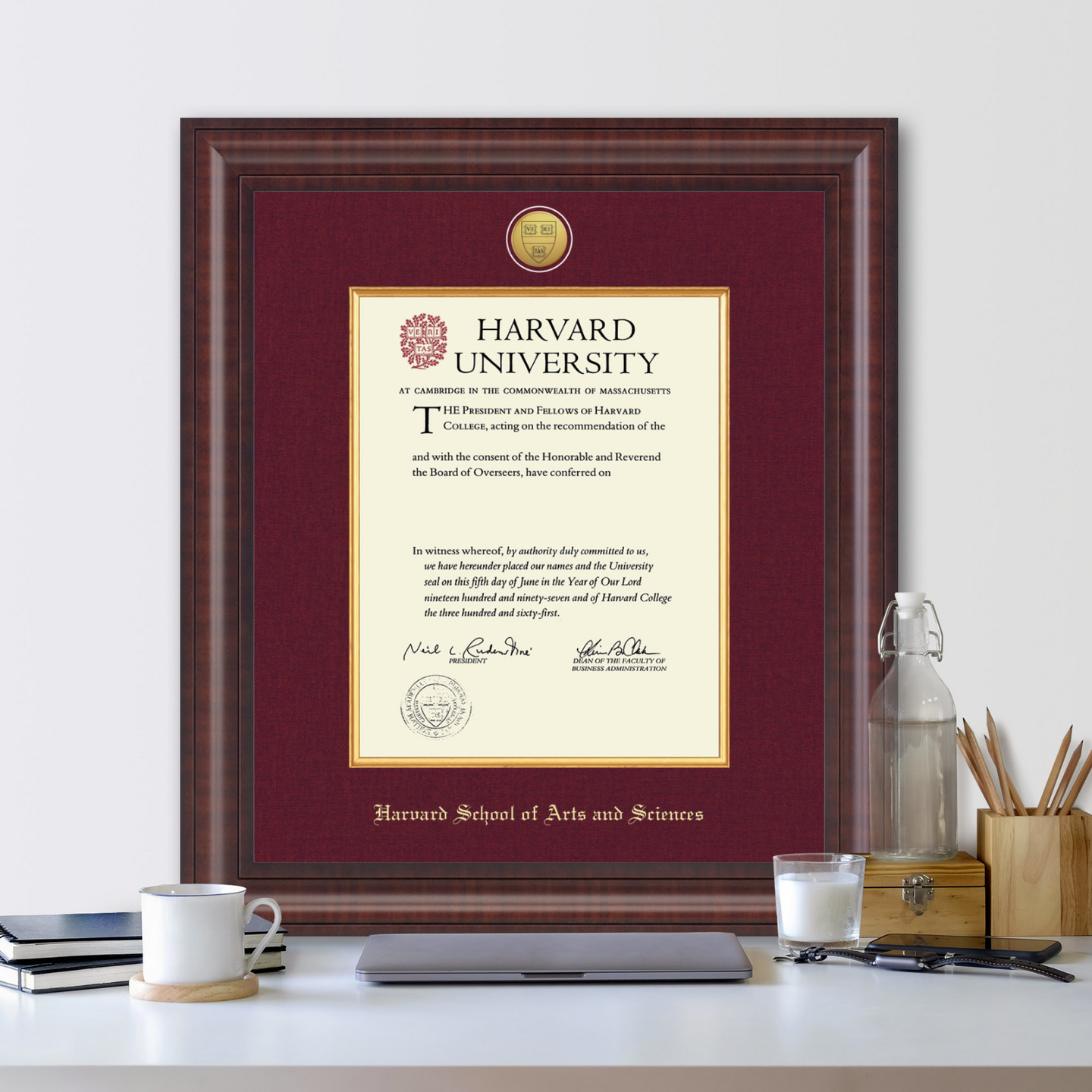 Harvard University Presidential Gold Engraved Diploma Frame in Premier ...