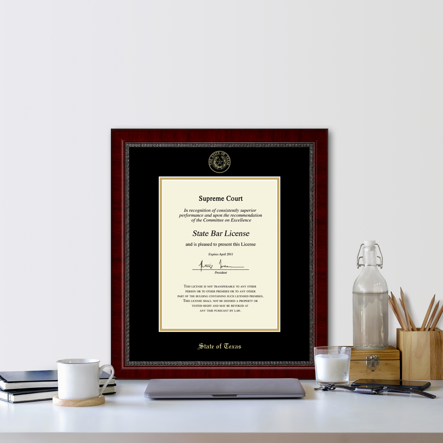State of Texas Gold Embossed Certificate Frame in Sutton - Item #334248