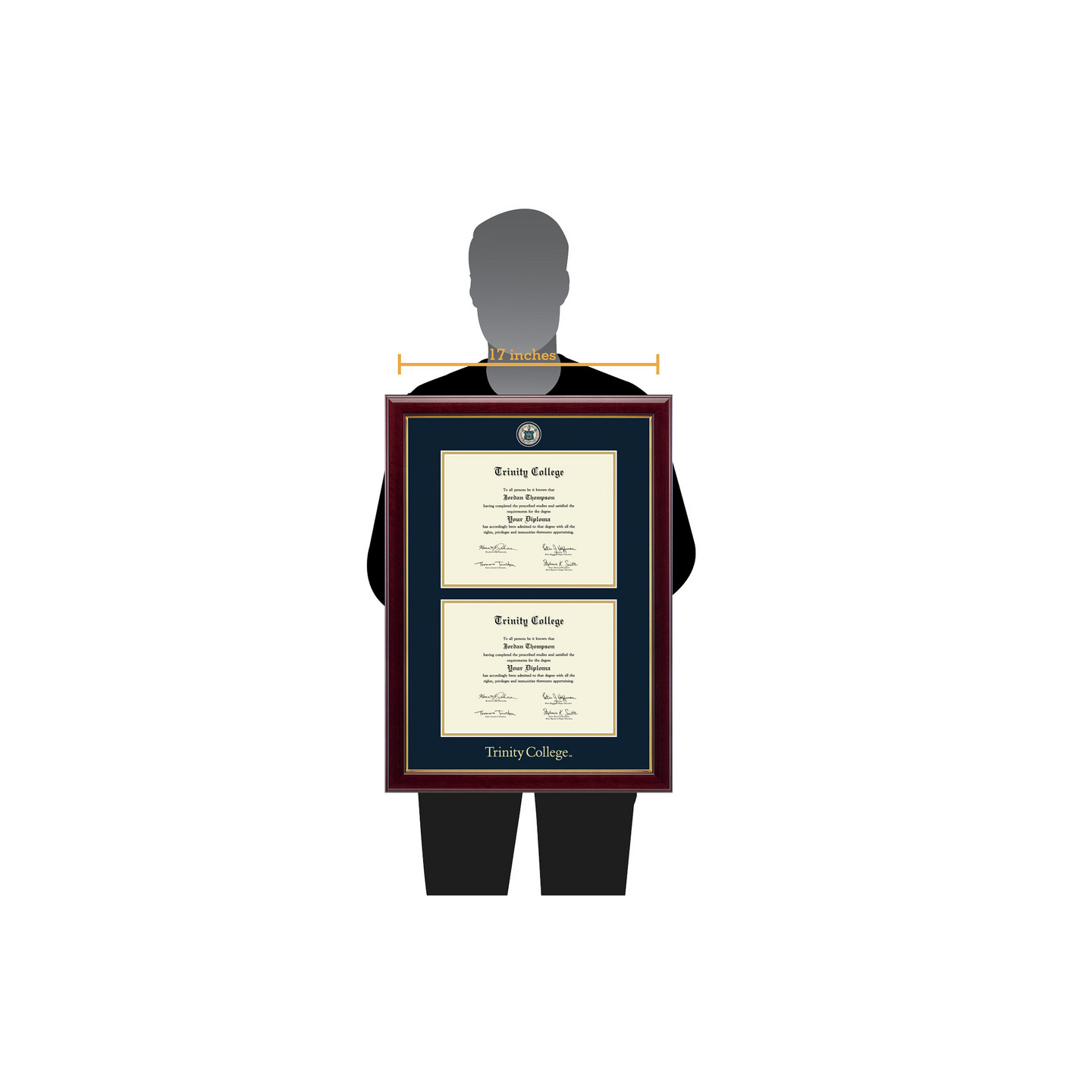 Trinity College Masterpiece Medallion Double Diploma Frame in Gallery ...