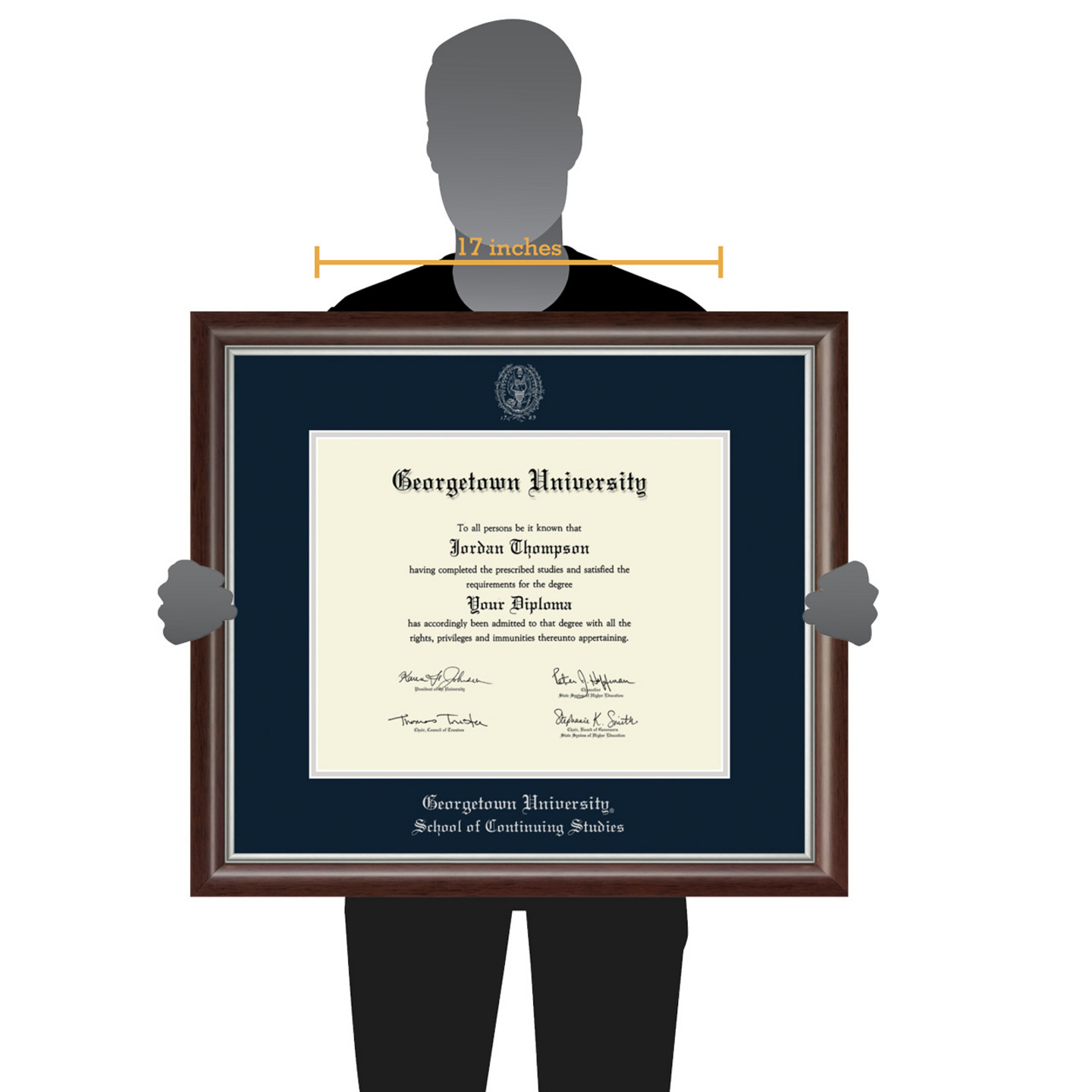 Georgetown University Silver Embossed Diploma Frame in Devonshire ...
