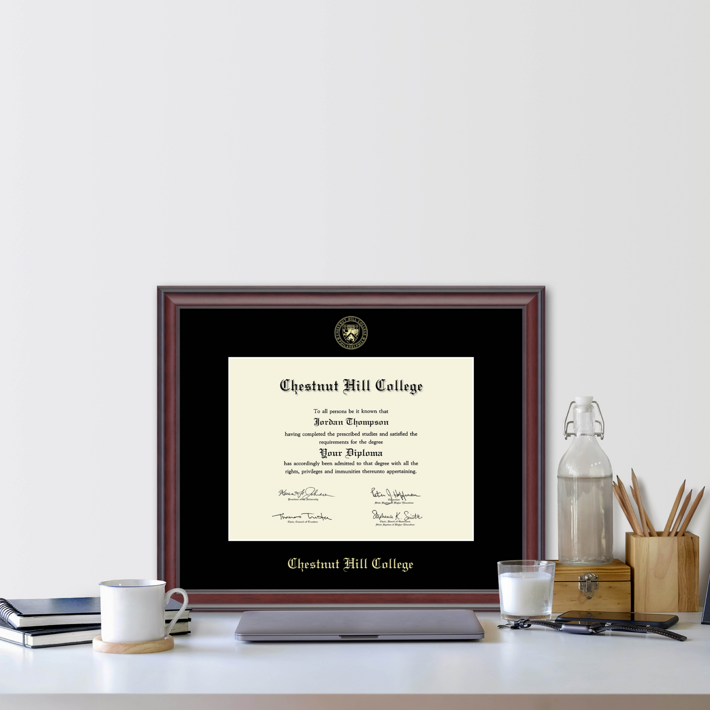 Chestnut Hill College Gold Embossed Diploma Frame in Studio - Item ...