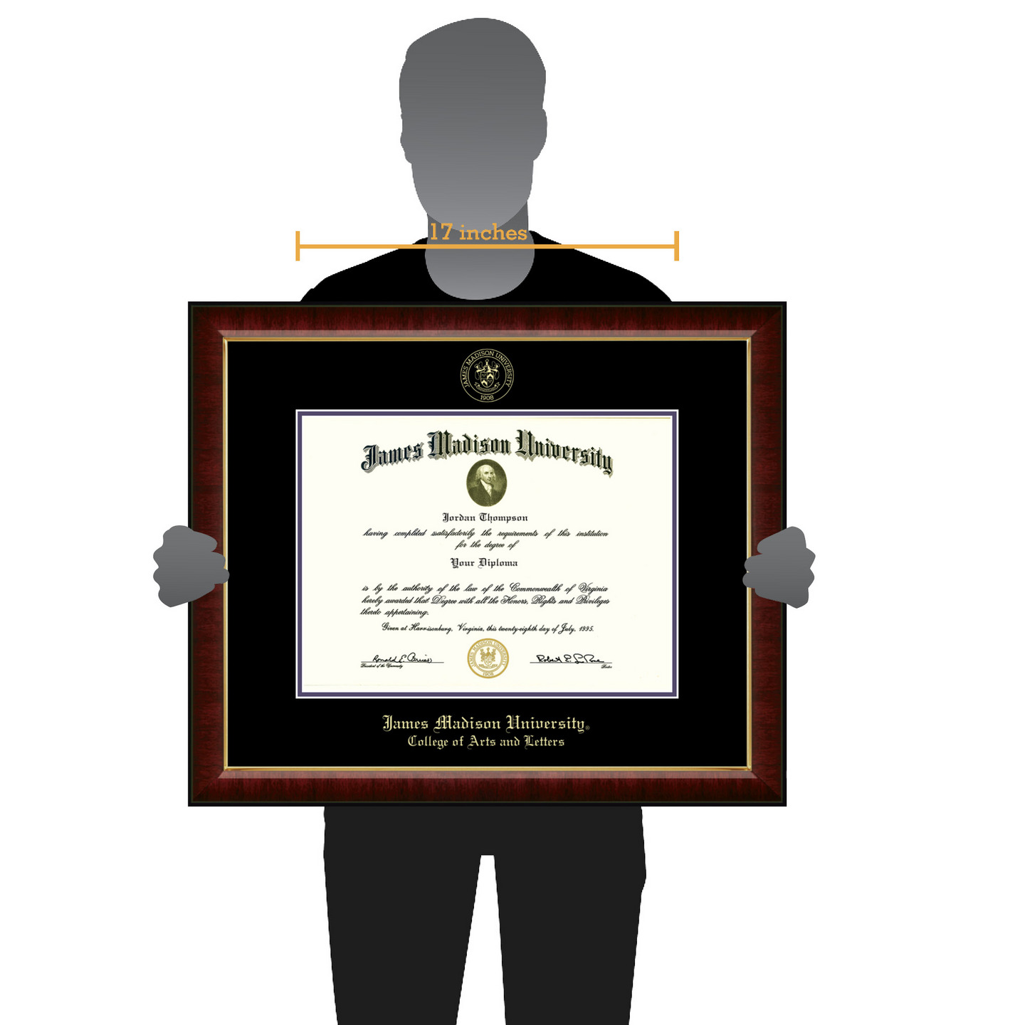 James Madison University Gold Embossed Diploma Frame in Murano - Item ...