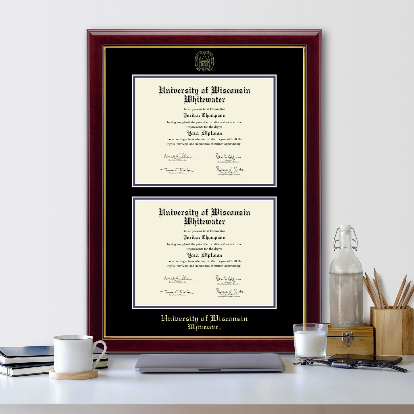 University of Wisconsin Whitewater Double Diploma Frame in Gallery ...