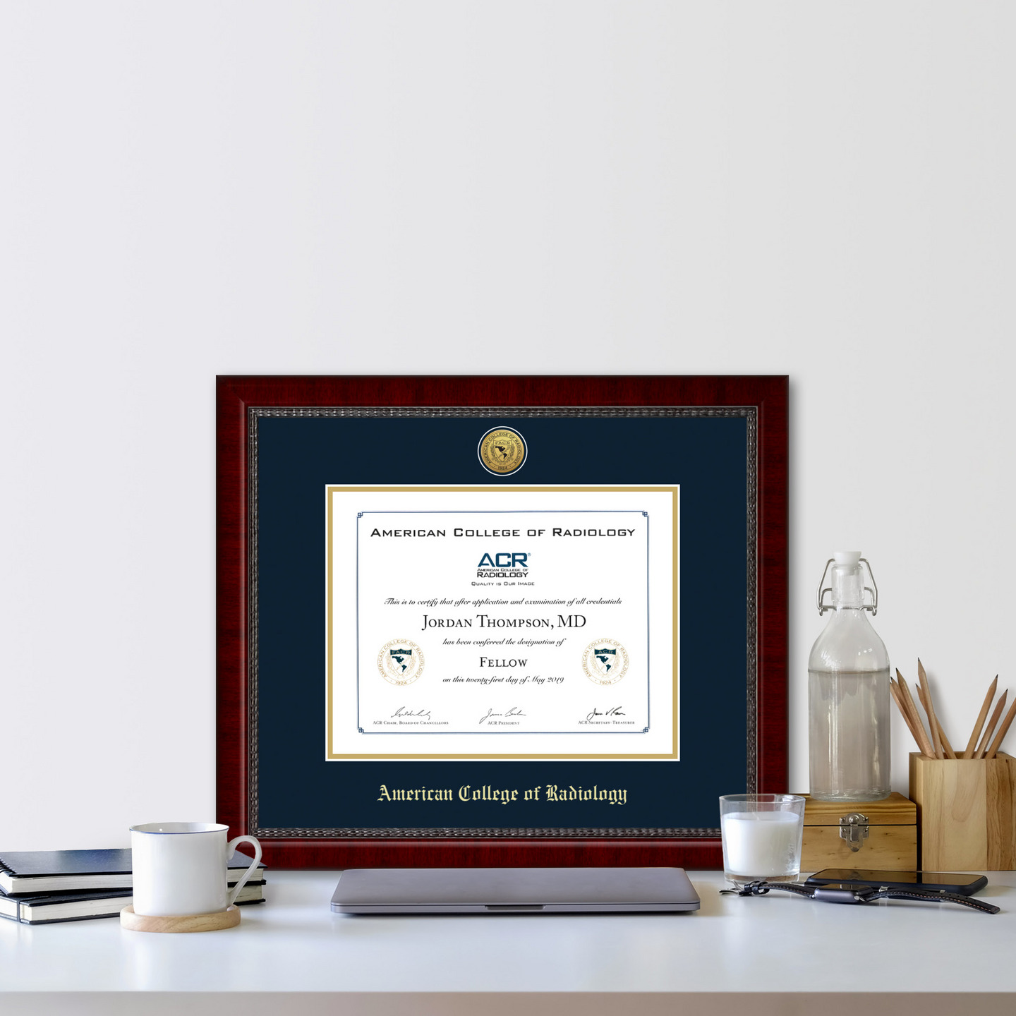 American College of Radiology Gold Engraved Medallion Certificate Frame ...