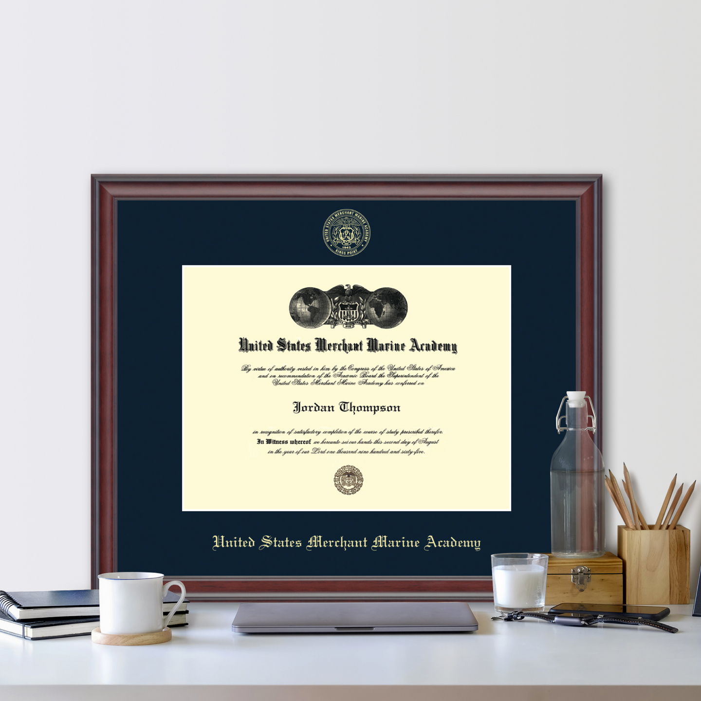 United States Merchant Marine Academy Gold Embossed Diploma Frame in ...