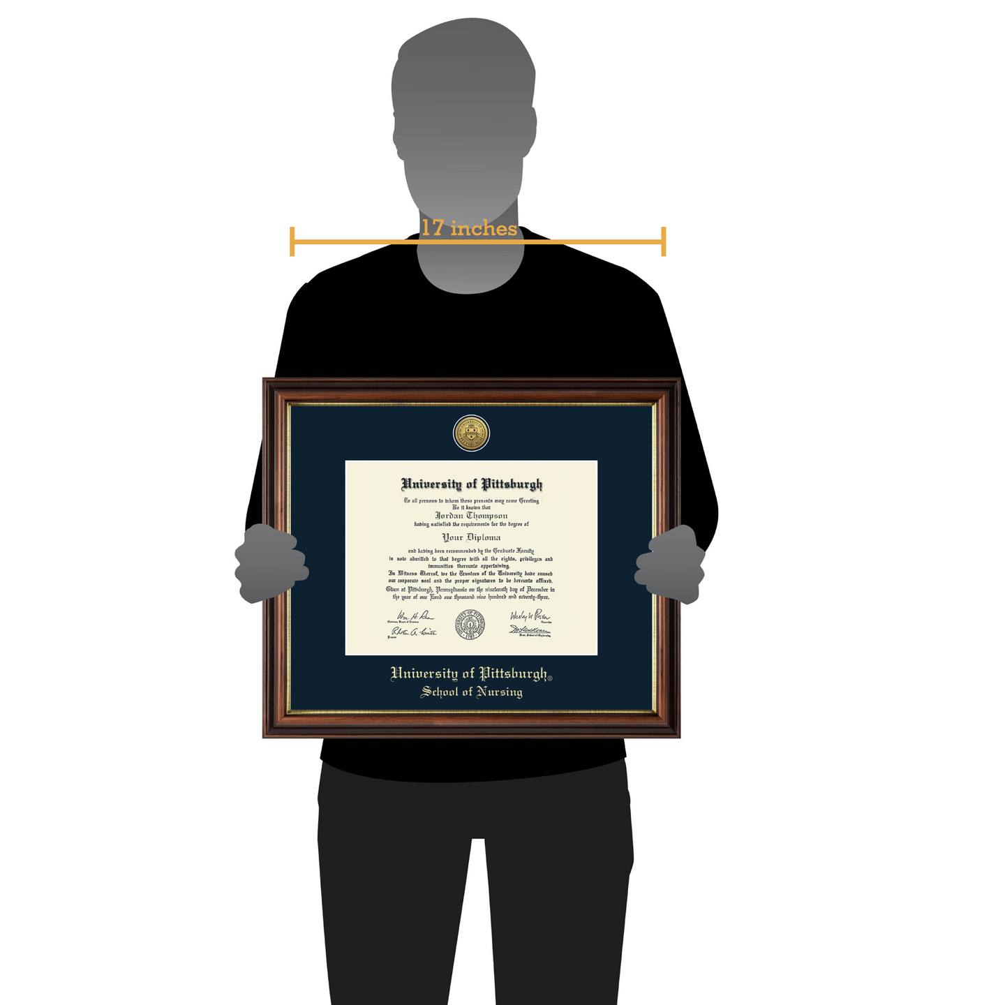University of Pittsburgh Gold Engraved Medallion Diploma Frame in ...