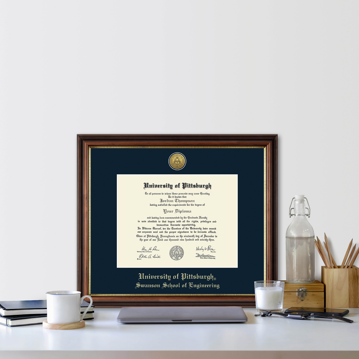 University of Pittsburgh Gold Engraved Medallion Diploma Frame in ...