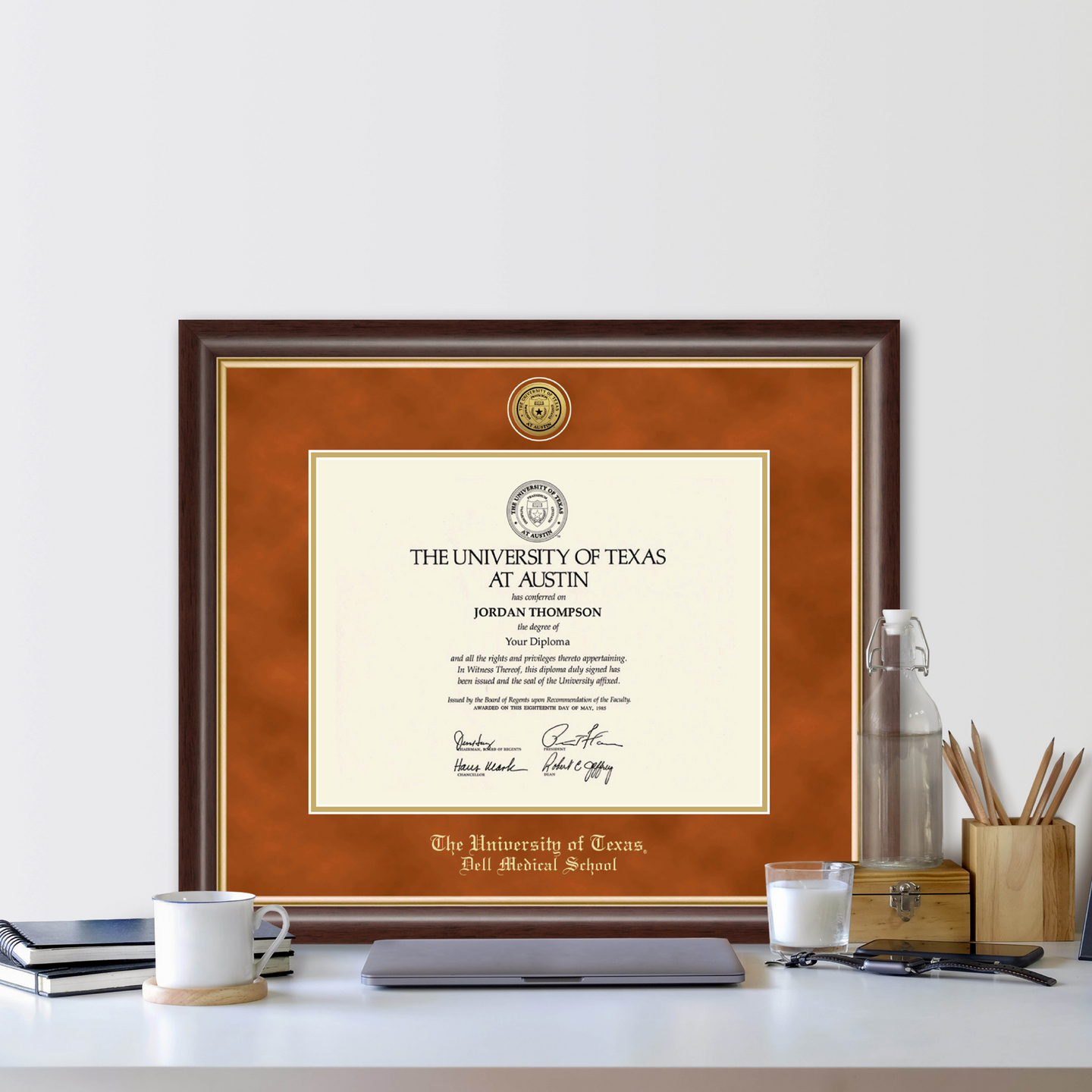 The University of Texas at Austin Gold Engraved Medallion Diploma Frame ...