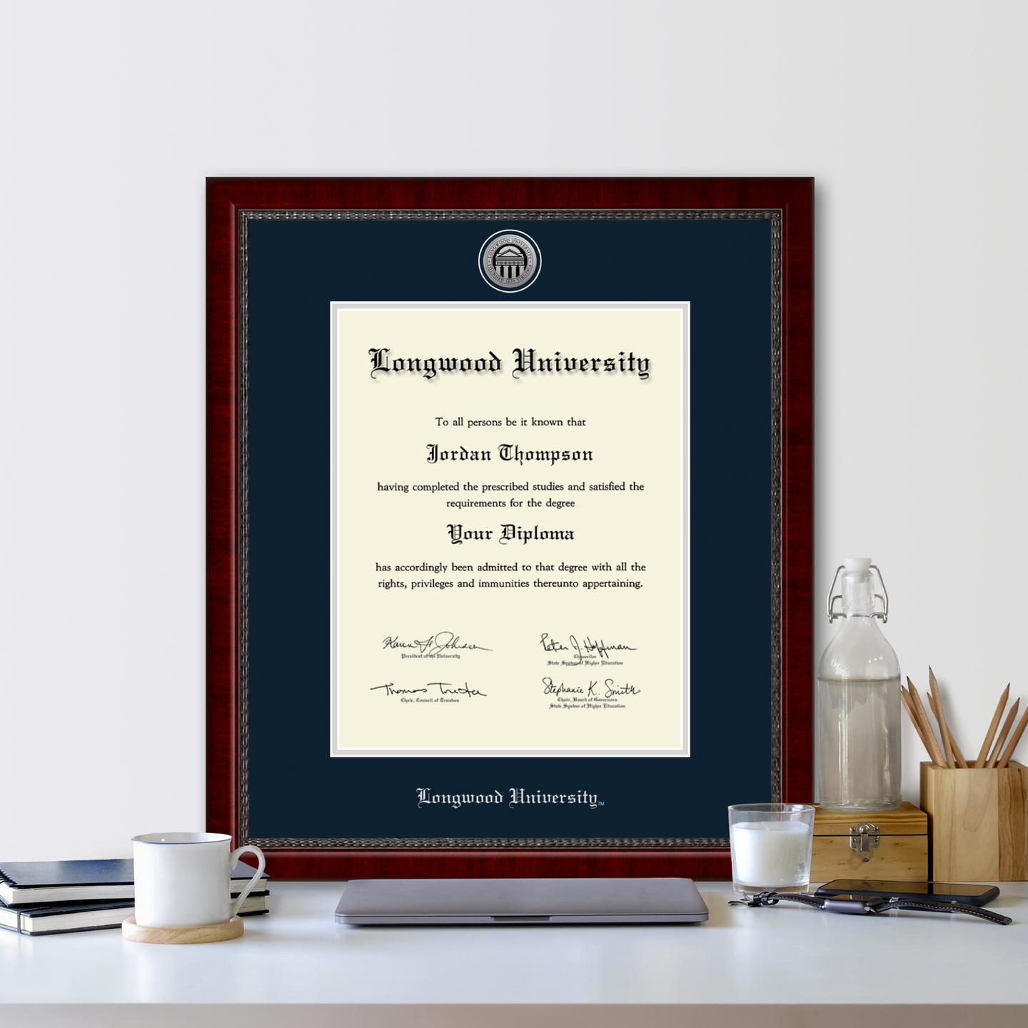 Longwood University Silver Engraved Medallion Diploma Frame in Sutton ...