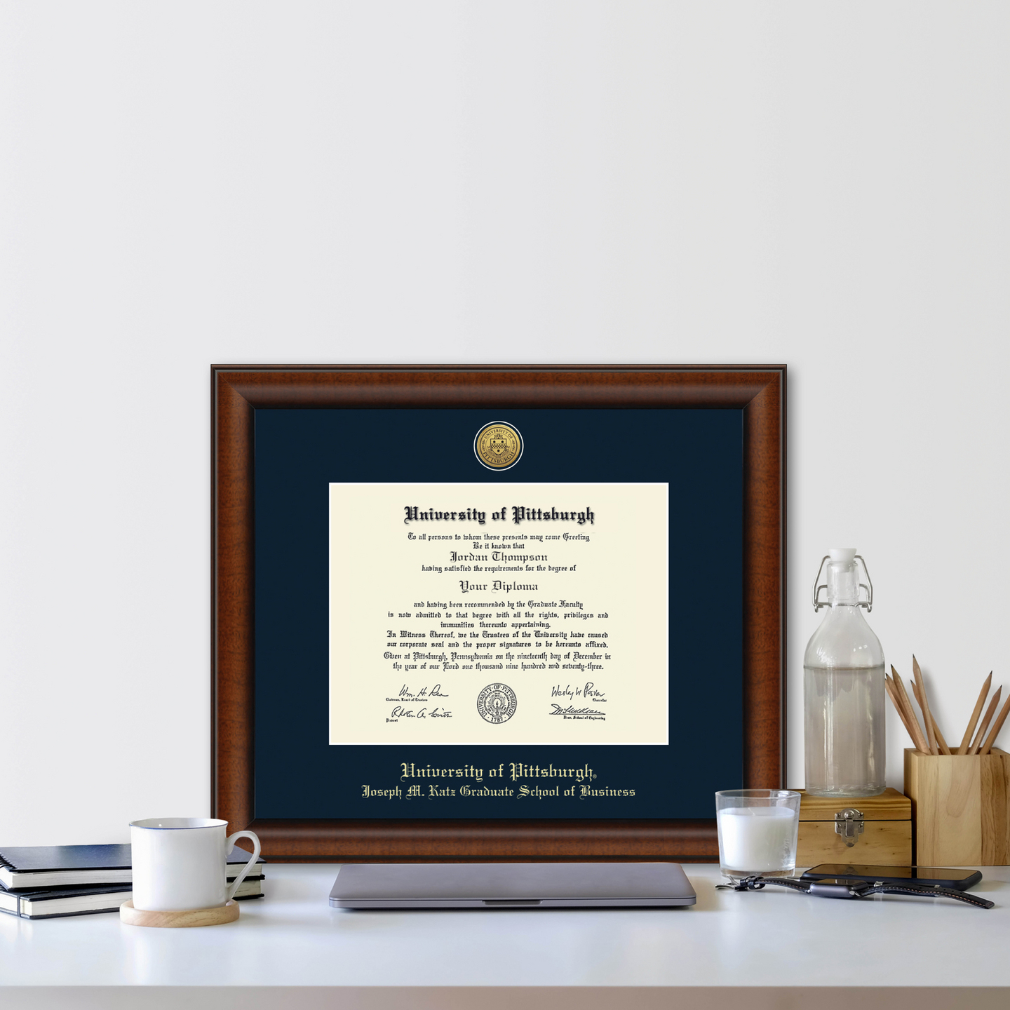University of Pittsburgh Gold Engraved Medallion Diploma Frame in ...