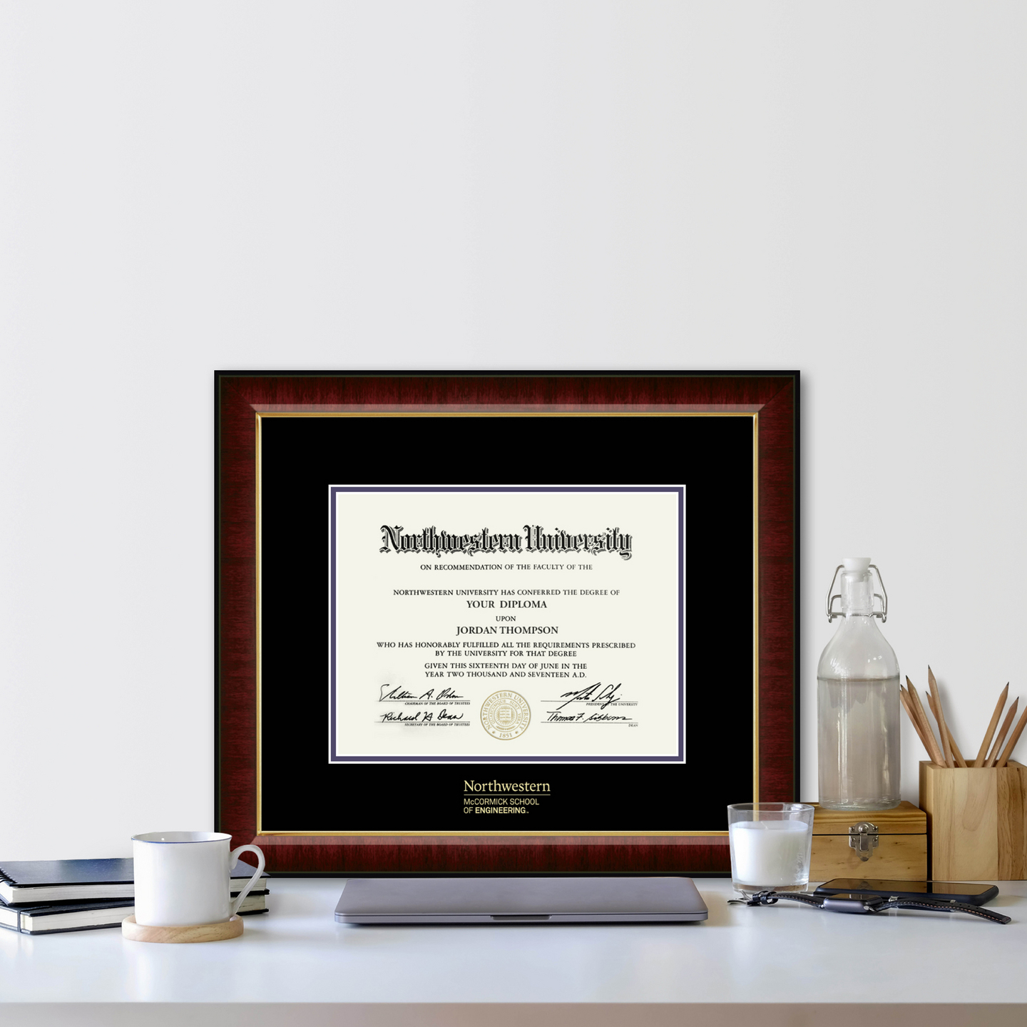 Northwestern University Gold Embossed Diploma Frame in Murano - Item ...