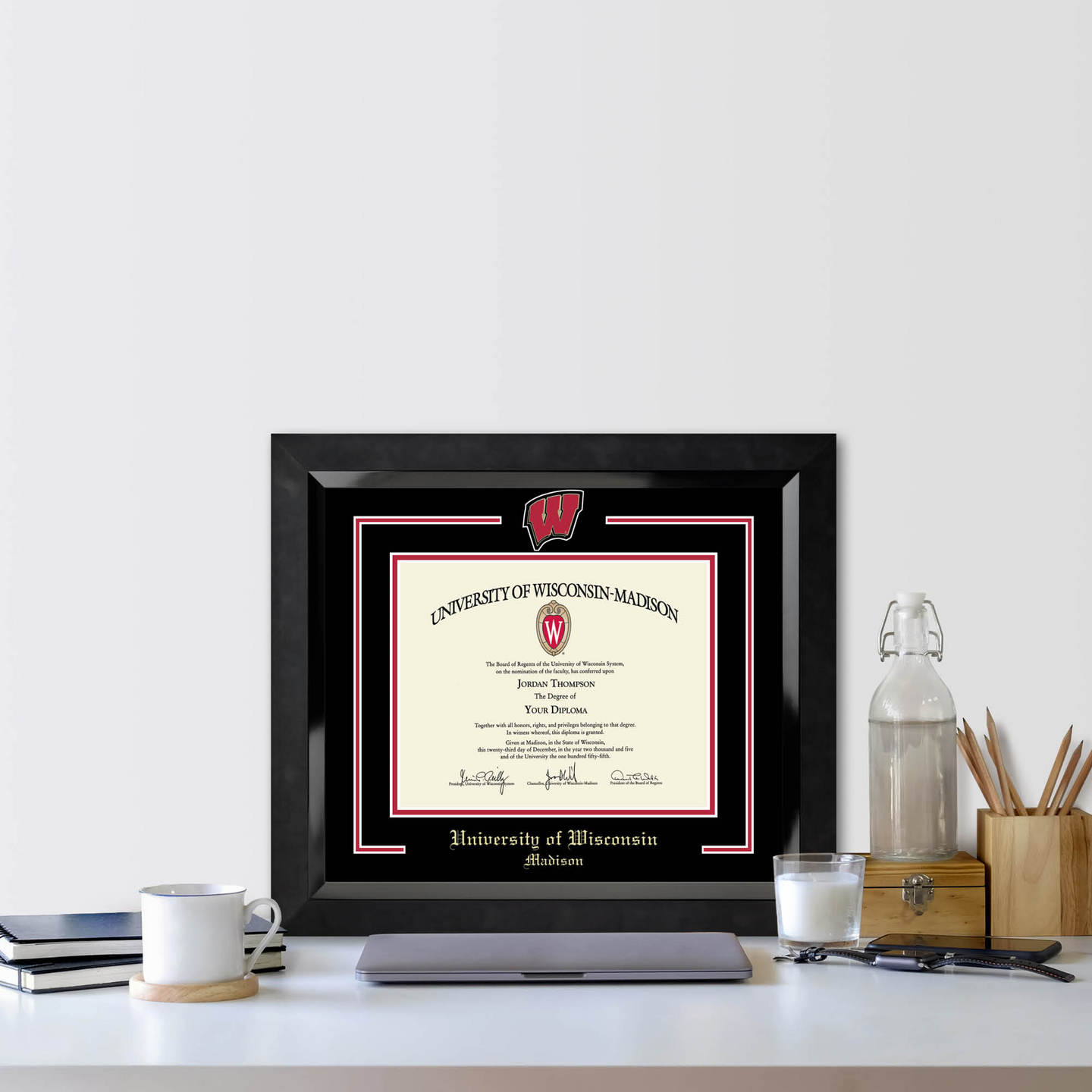 University of Wisconsin Madison Spirit Motion W Medallion Diploma Frame ...