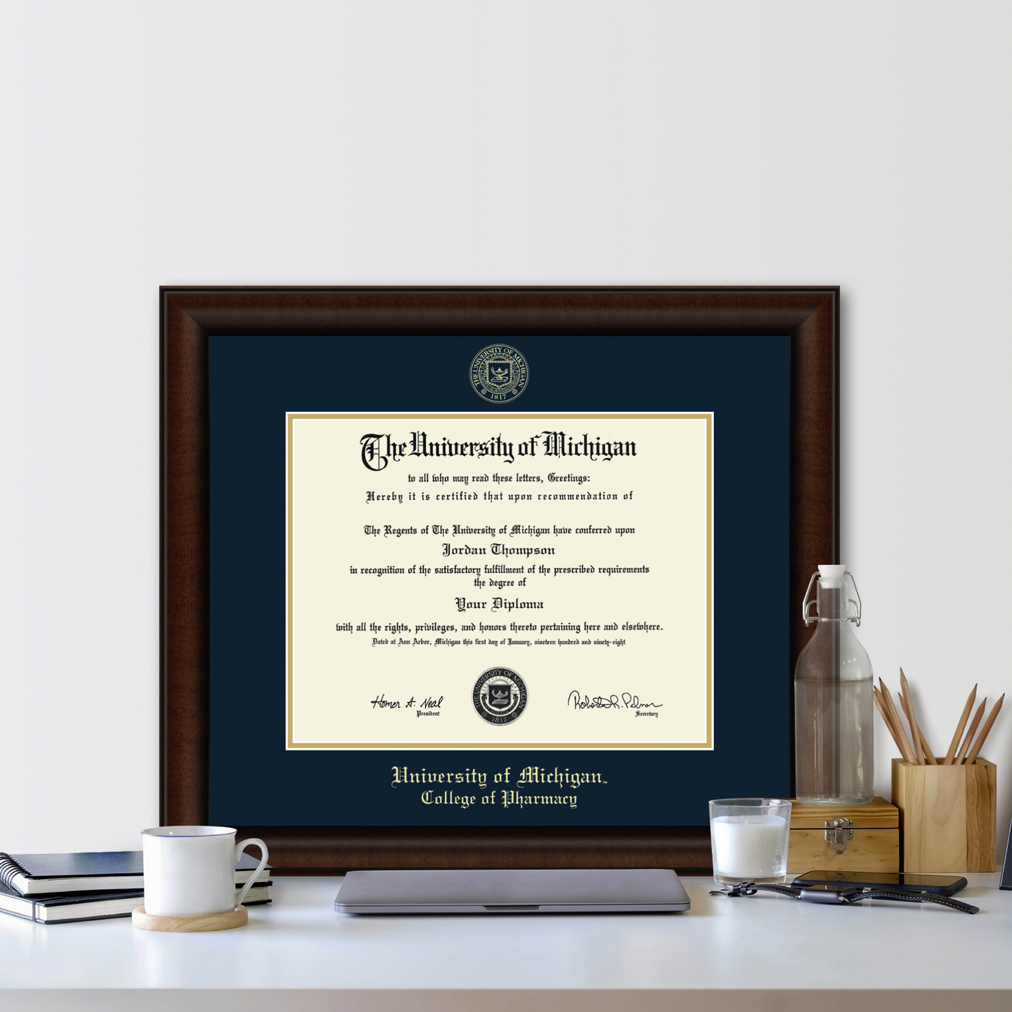 University of Michigan Gold Embossed Diploma Frame in Lenox - Item ...
