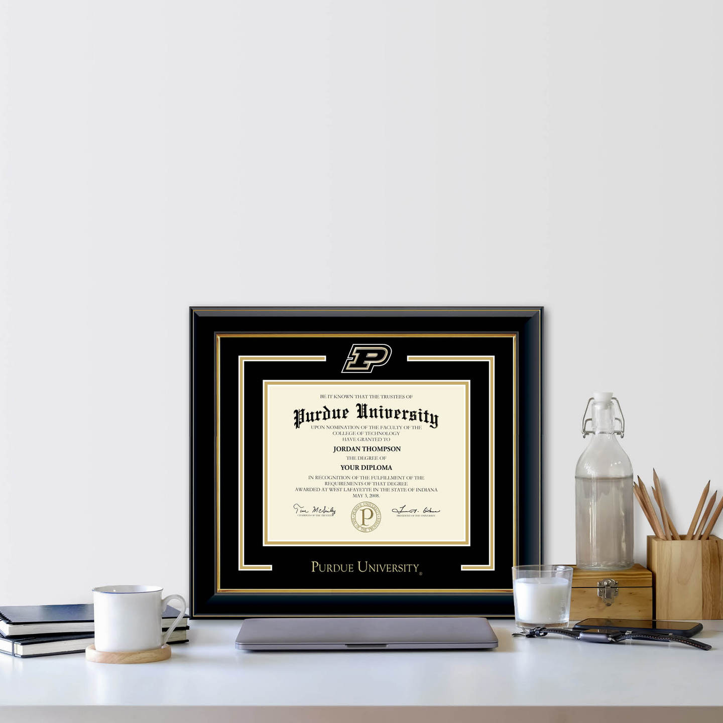 Purdue University Spirit Medallion Diploma Frame in Onyx Gold - Item ...