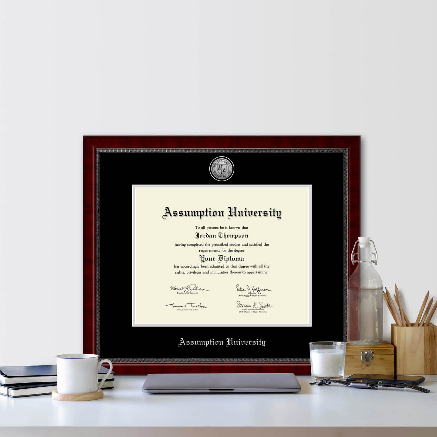 Assumption University Silver Engraved Medallion Diploma Frame in Sutton ...