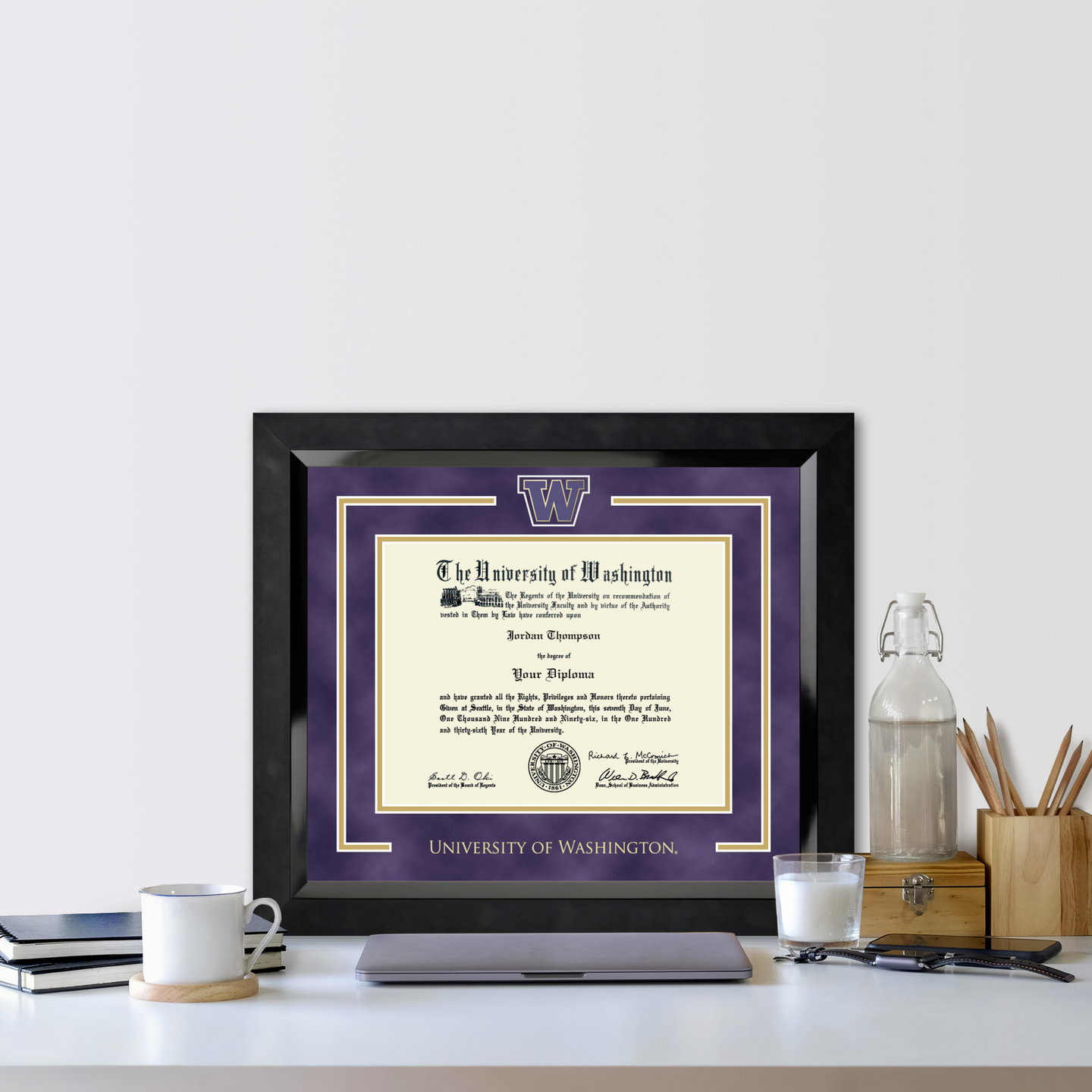 University of Washington Spirit Medallion Diploma Frame in Eclipse ...