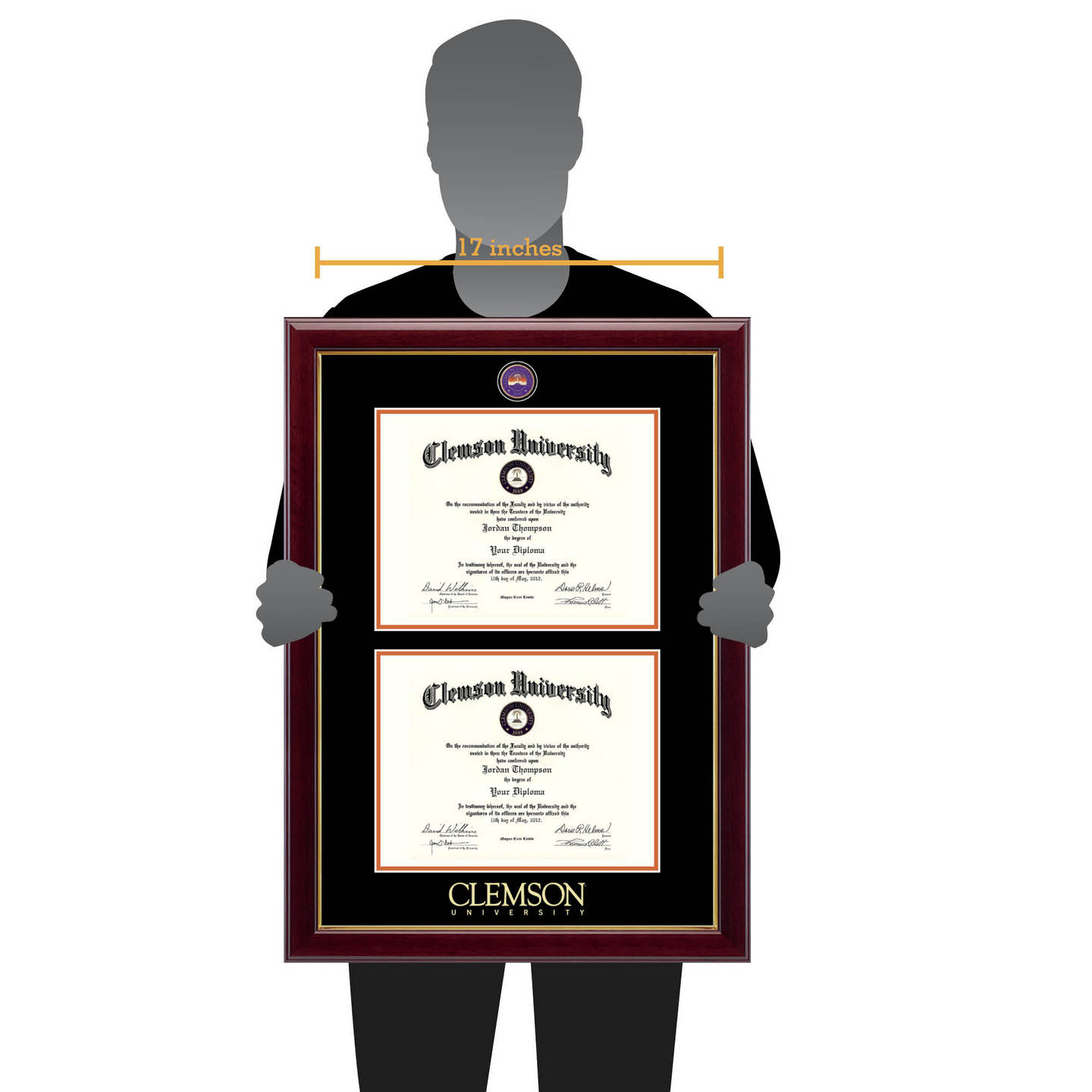 Clemson University Masterpiece Medallion Double Diploma Frame in ...