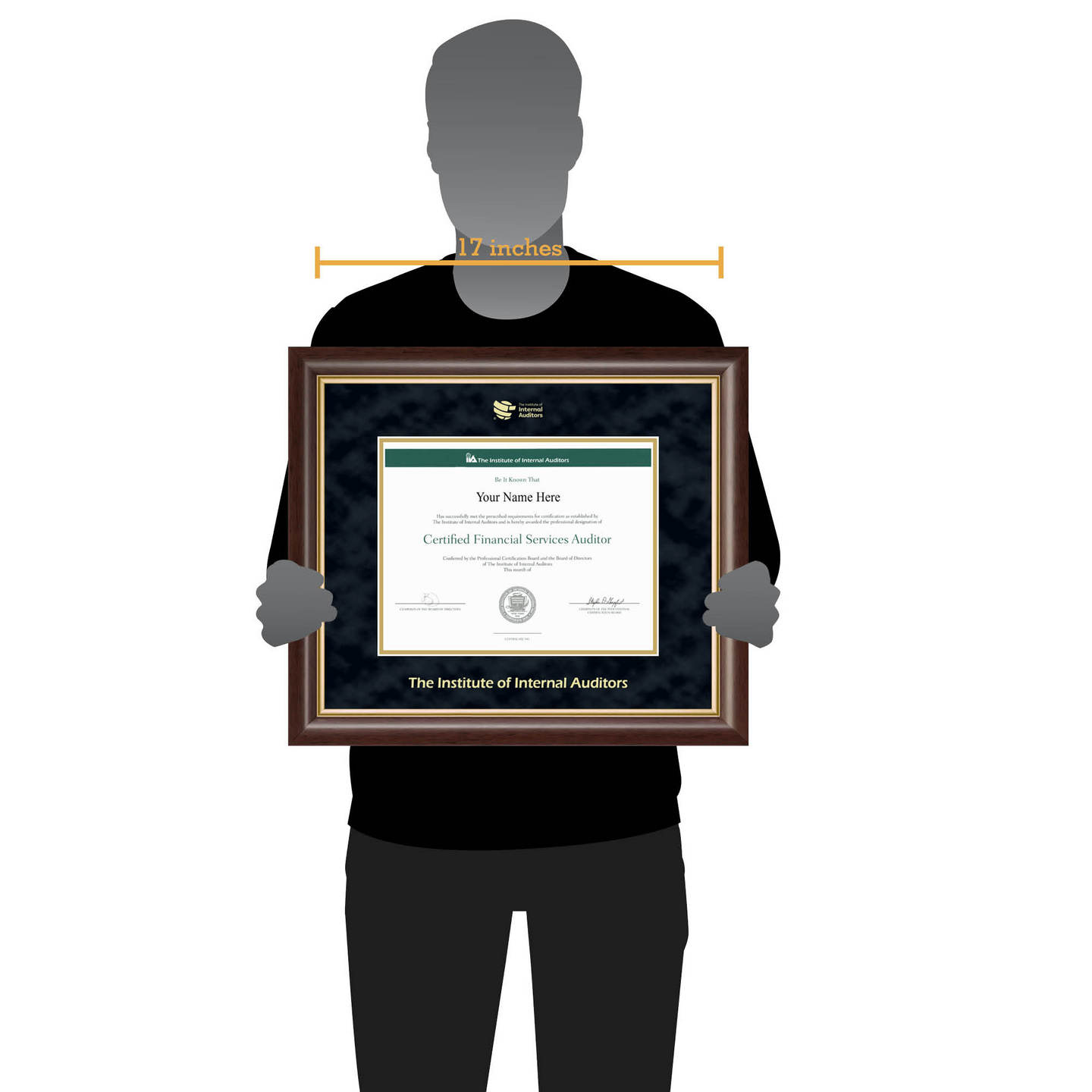 The Institute of Internal Auditors Gold Embossed Certificate Frame in ...