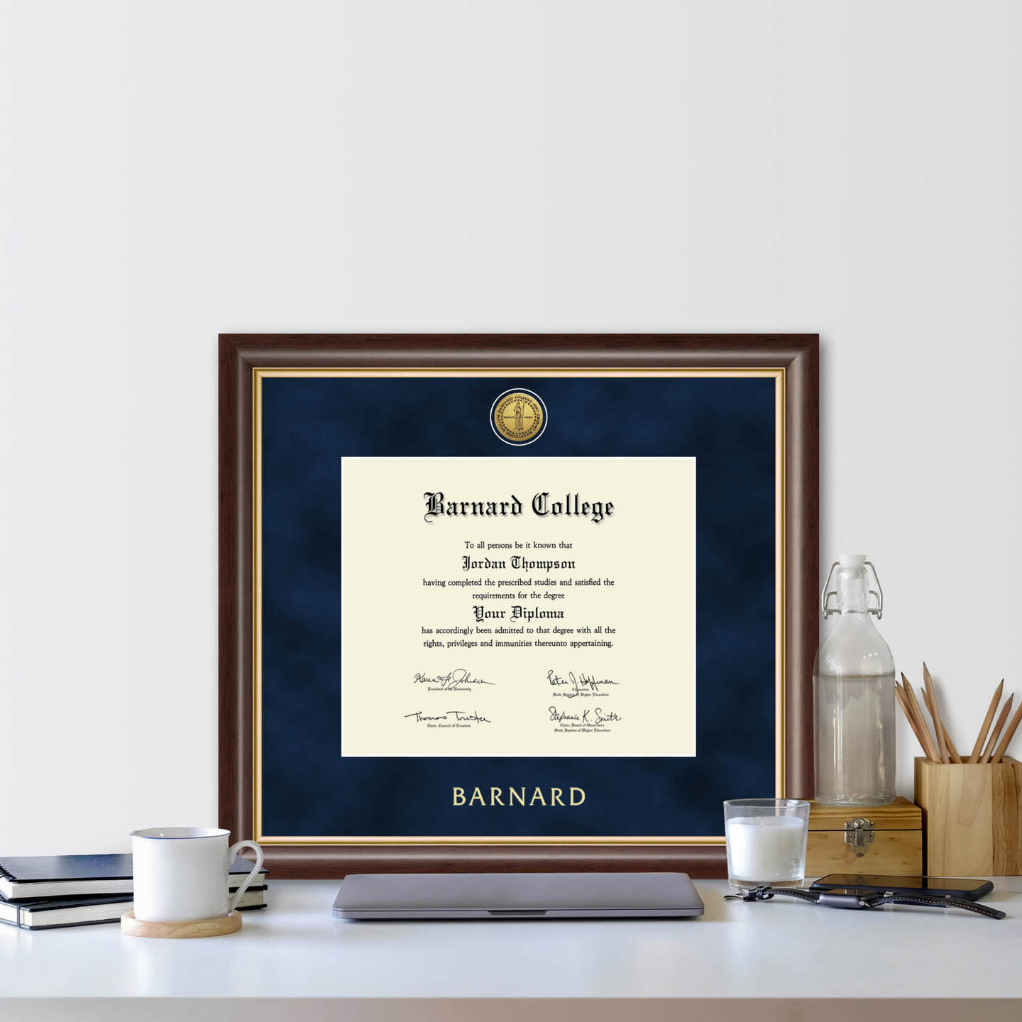 Barnard College Gold Engraved Medallion Diploma Frame in Hampshire ...