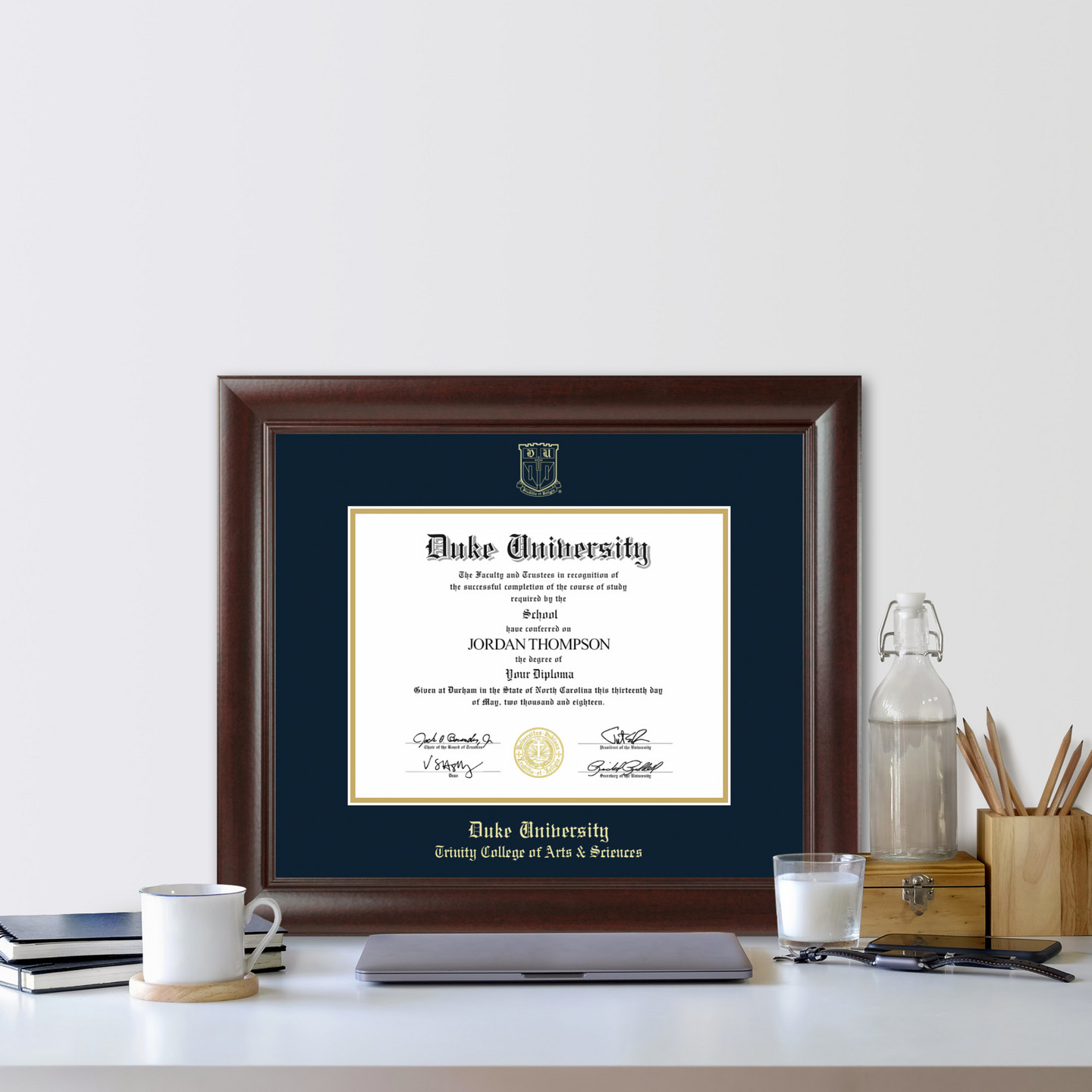 Duke University Gold Embossed Diploma Frame in Rainier - Item #137291 ...