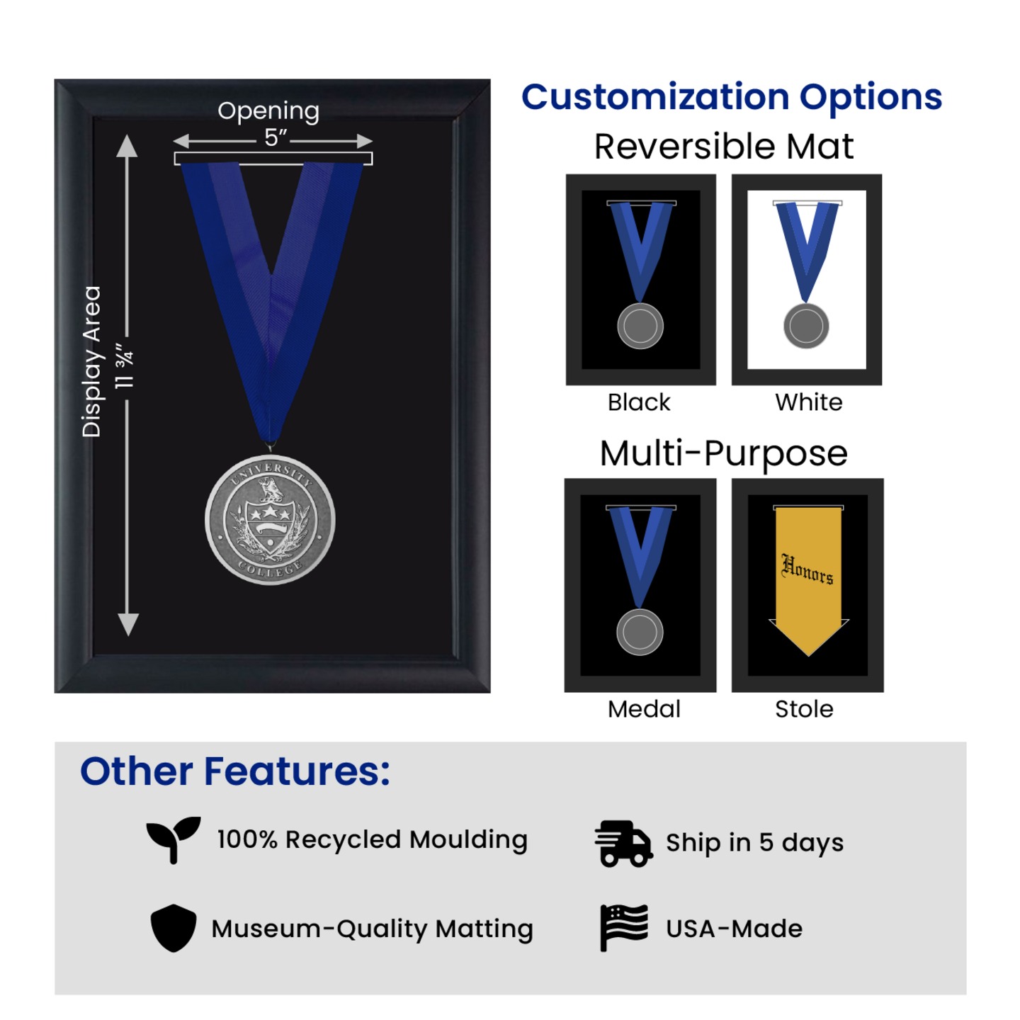 Shadow Box Frames Graduation Medallion Frame in Obsidian - Item #988960