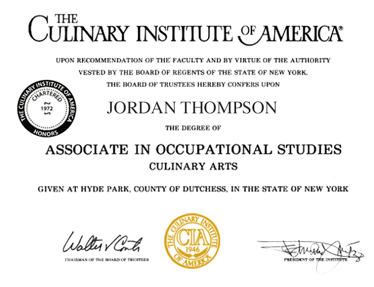 Miami Culinary Institute Graduation Diploma Institute Of Culinary