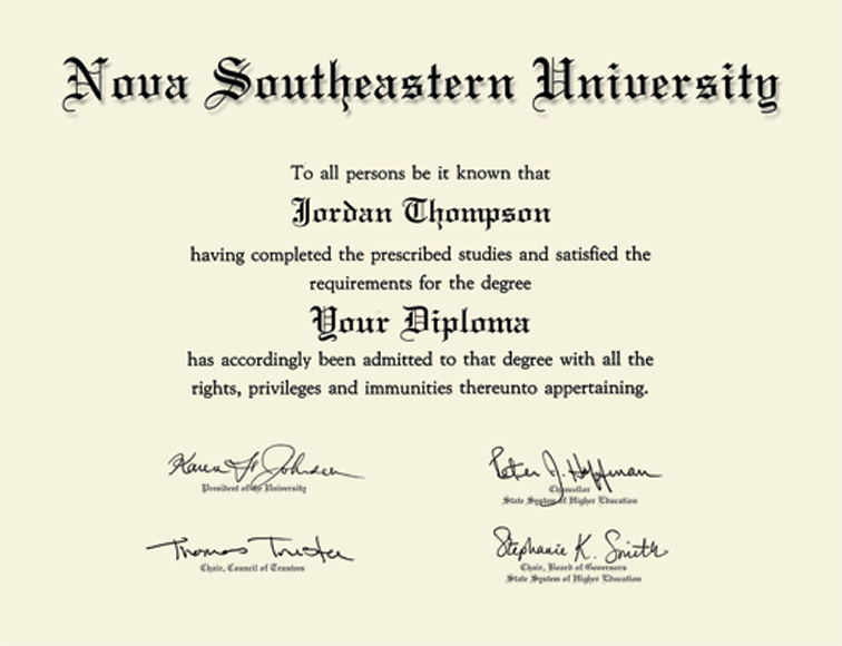 Nova Southeastern University Diploma