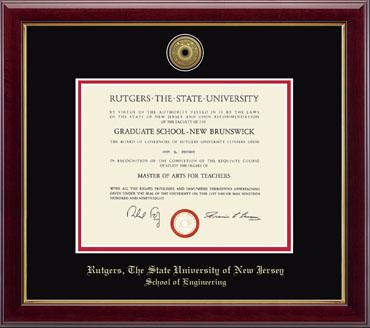 Gold Engraved Medallion Diploma Frame in Gallery Rutgers University ...
