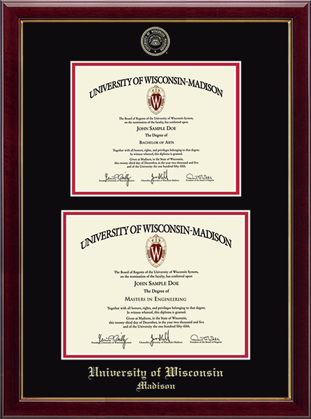 Gold Embossed Double Certificate Frame in Gallery University of ...