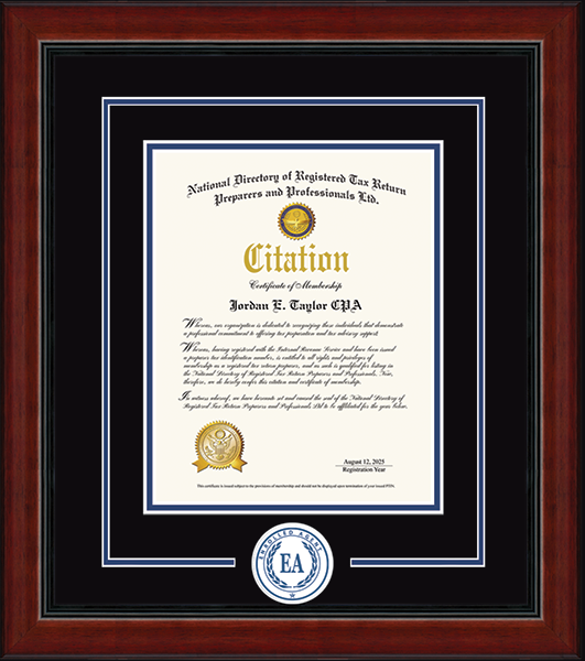 Enrolled Agent Lasting Memories Circle Logo Certificate Frame in ...