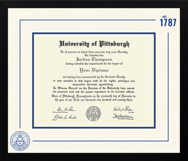 University of Pittsburgh Diploma Frame | Church Hill Classics