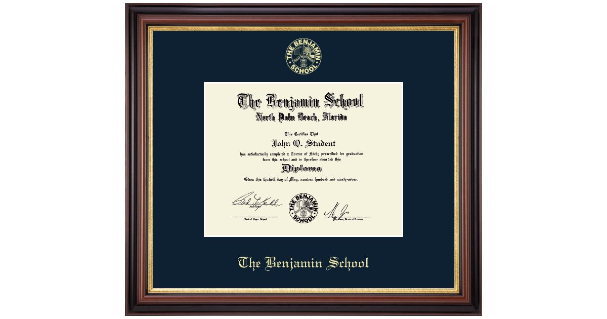 Gold Embossed Diploma Frame in Regency Gold The Benjamin School - Item ...