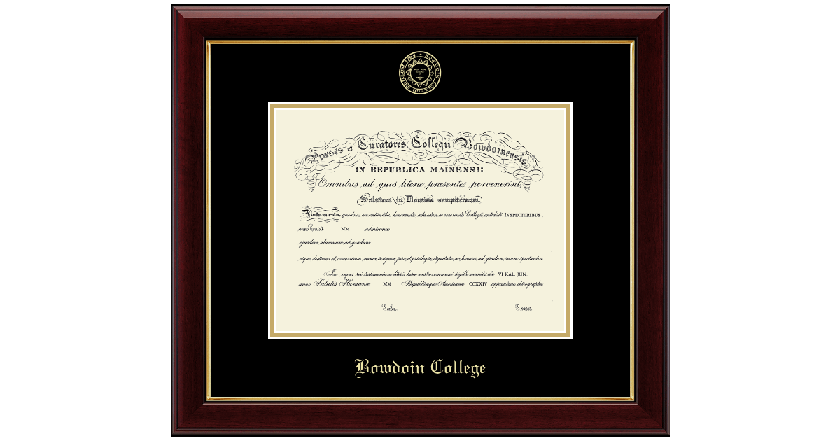Gold Embossed Diploma Frame in Gallery Bowdoin College - Item #111175 ...