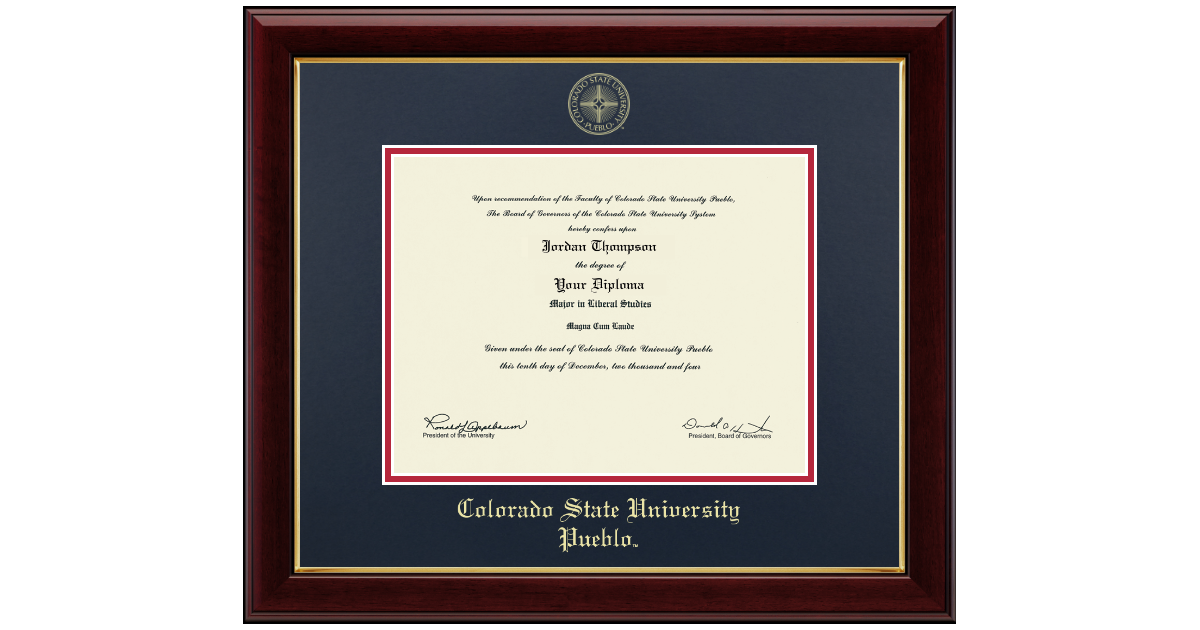Gold Embossed Diploma Frame in Gallery Colorado State University Pueblo ...